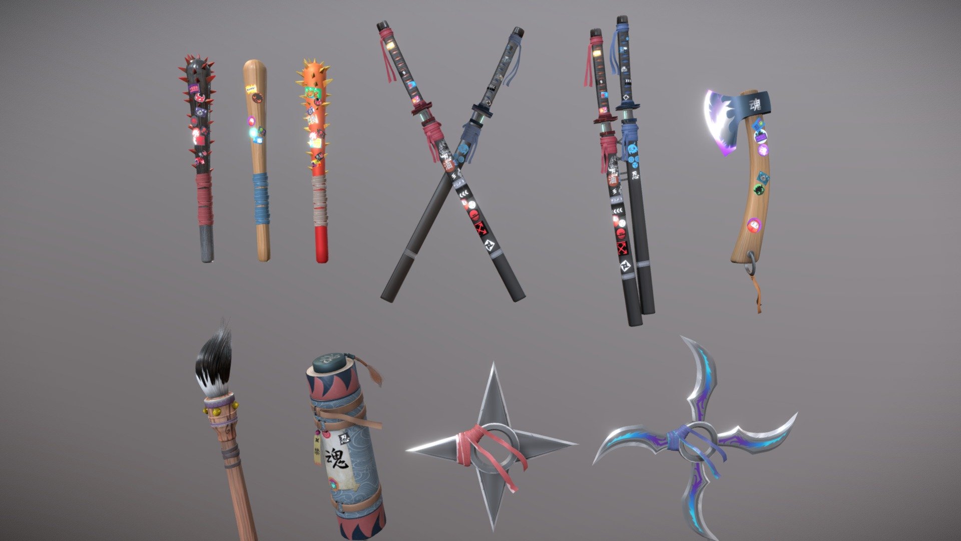 NINJA WEAPON HARAJUKU STYLES - Buy Royalty Free 3D model by Artorian ...
