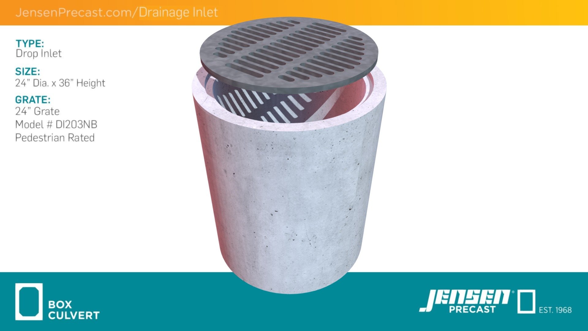 Jensen Precast Drop Inlet 24 Dia. x 36 - 3D model by JensenPrecast ...
