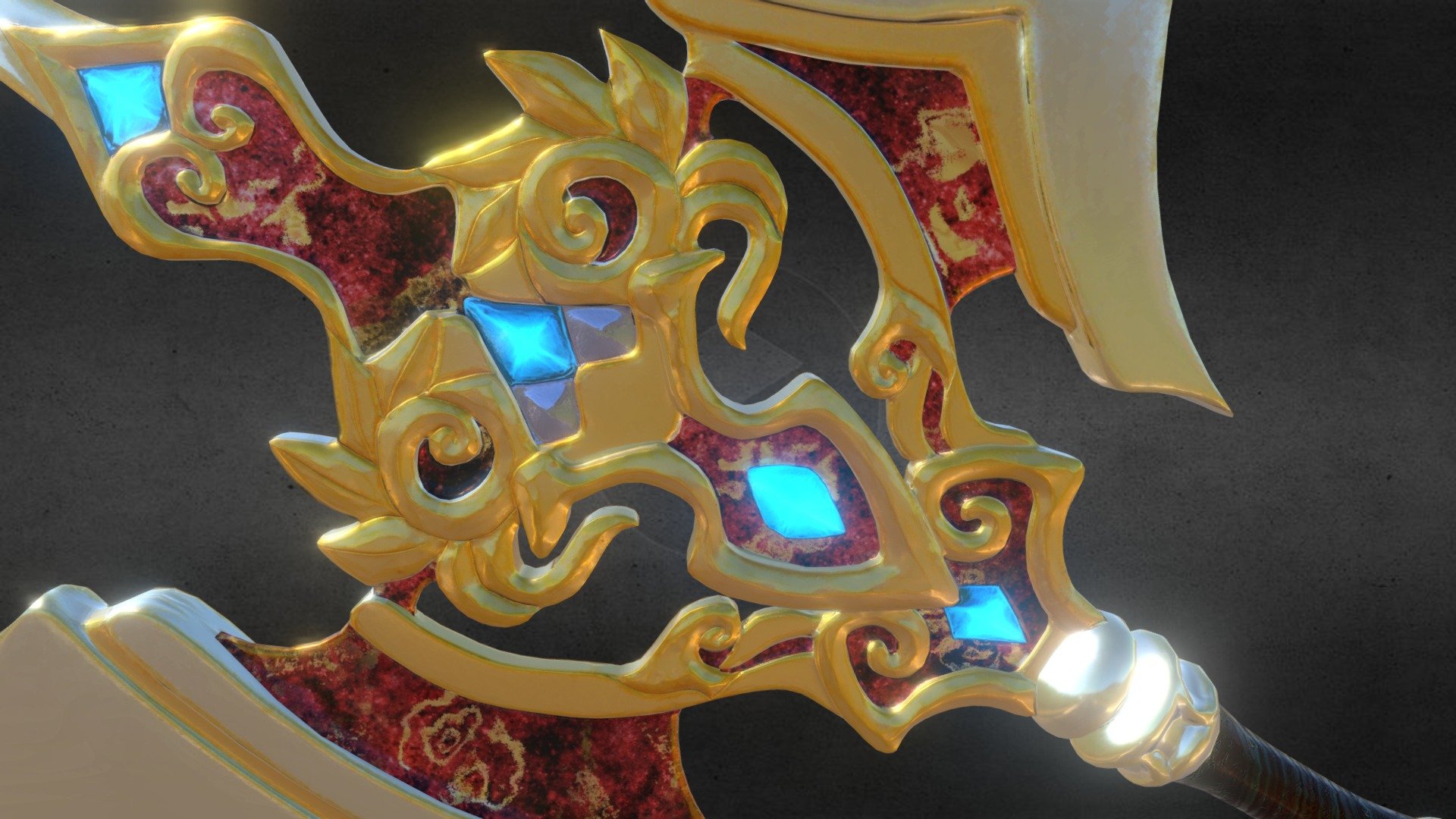 Gilded Halberd - 3D model by GwynHL [65e1da8] - Sketchfab