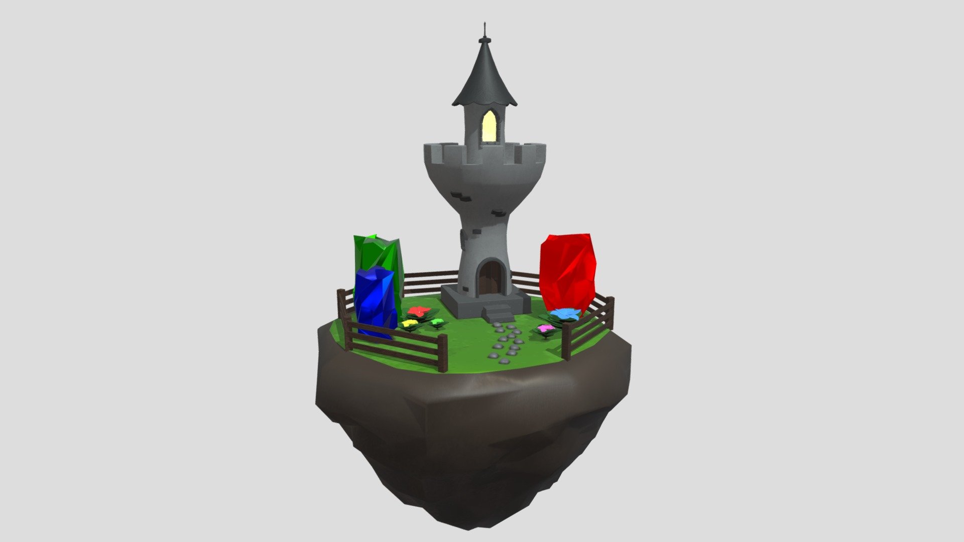 Princess tower on a floating island - 3D model by ArtByJuliaE [65e2766 ...