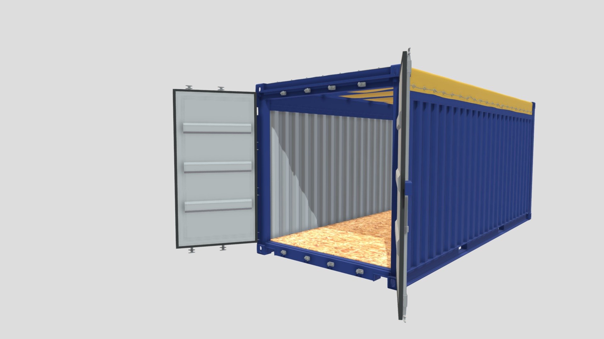 20ft Shipping Container Open Top - Buy Royalty Free 3D model by ...
