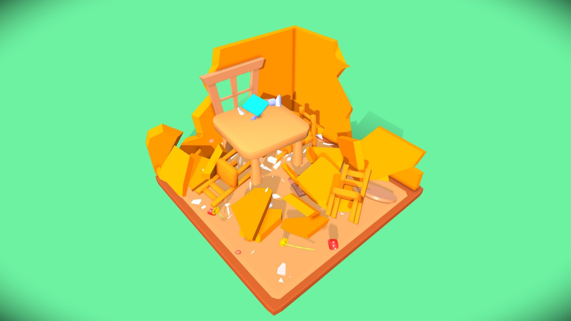 Stylized 3D room Earthquake - 3D model by Jajji3D (@Nuriddin.Xamidov ...
