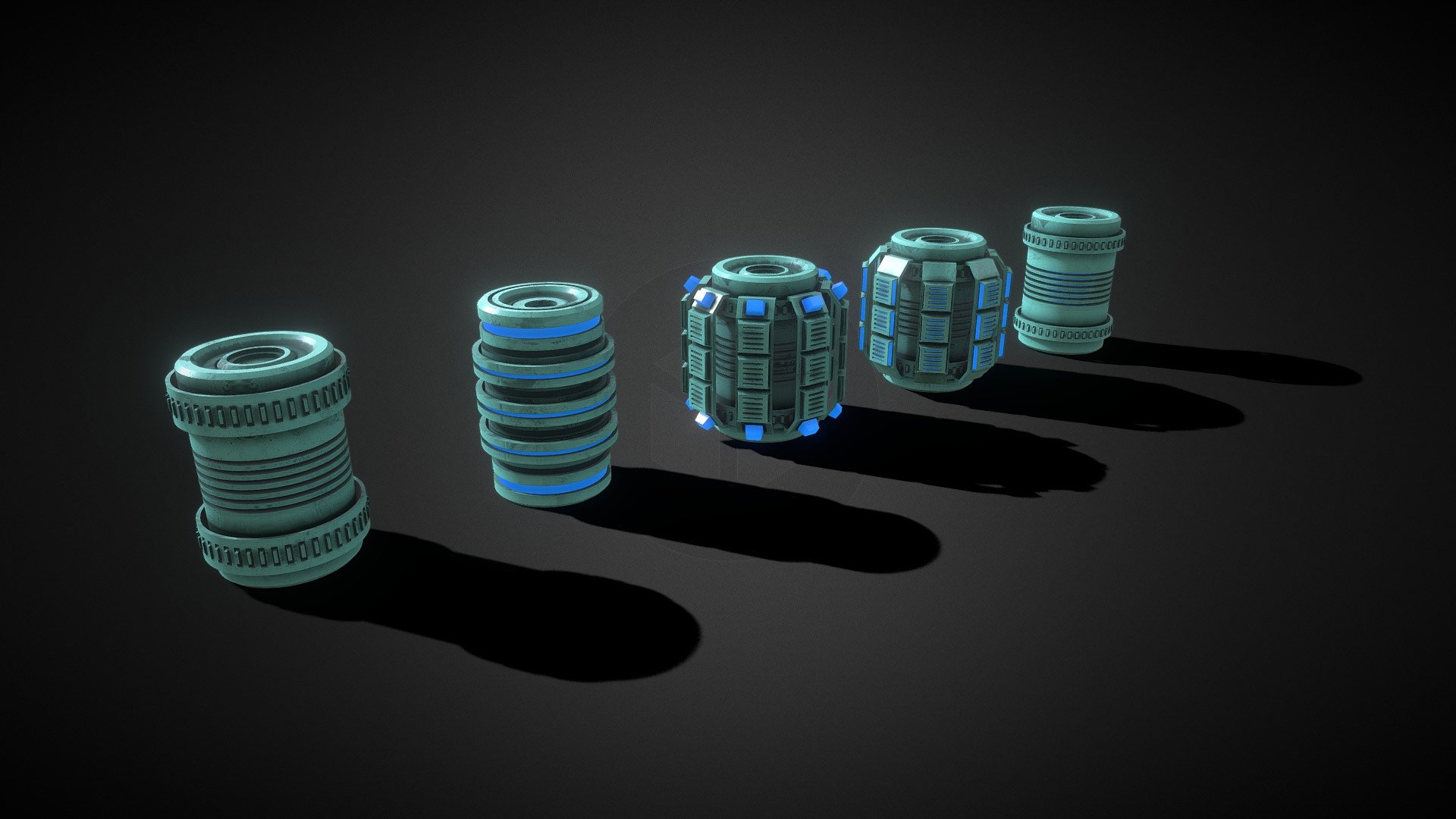 Sci- Fi Cylinder Version One (Part Three) - Buy Royalty Free 3D model ...