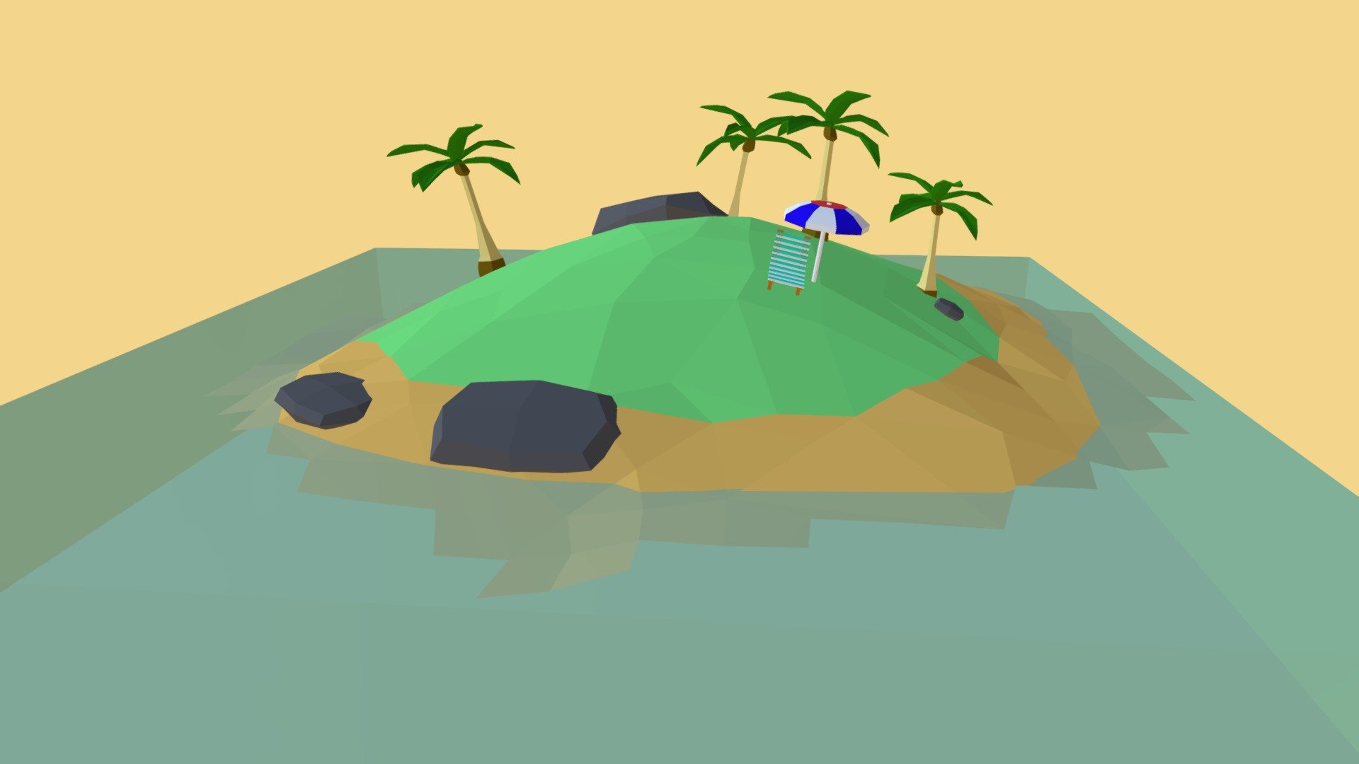 Low Poly Beach Blender - 3D model by Bijahika [65ea94a] - Sketchfab