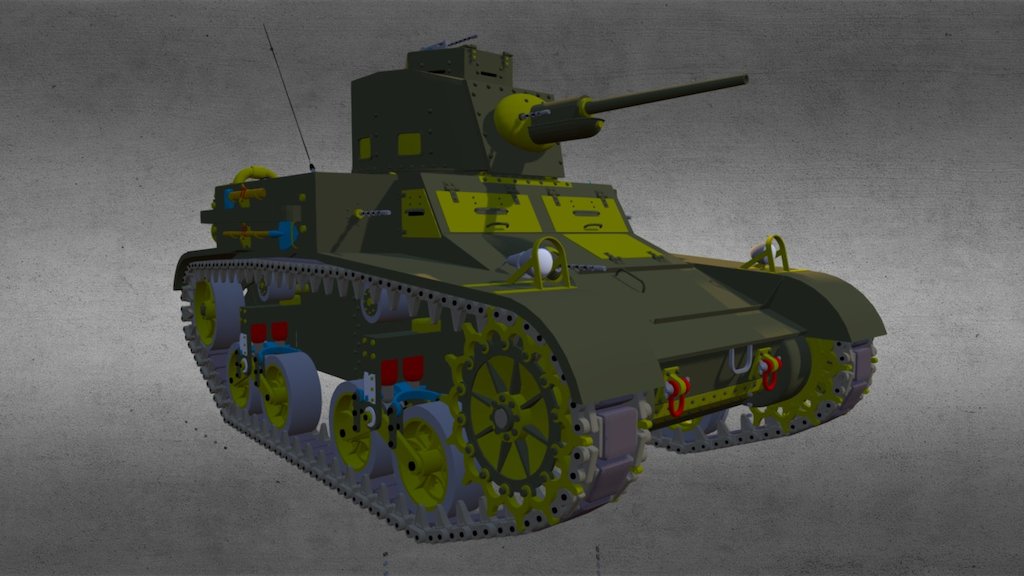 M2A4 US Army 1940 - 3D model by narnenkogosha [65f3535] - Sketchfab