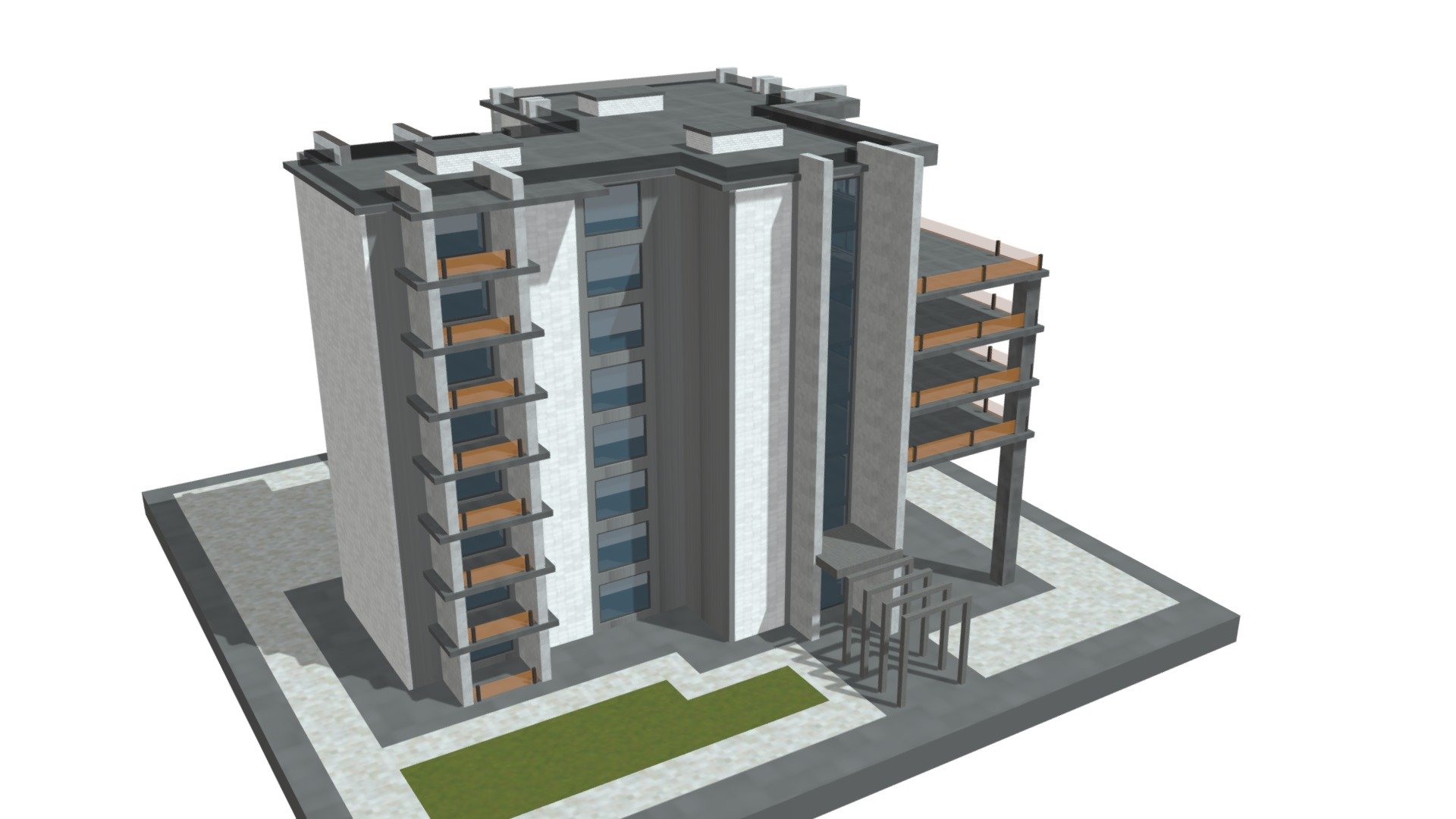 modern tower office apartment building - Download Free 3D model by ...