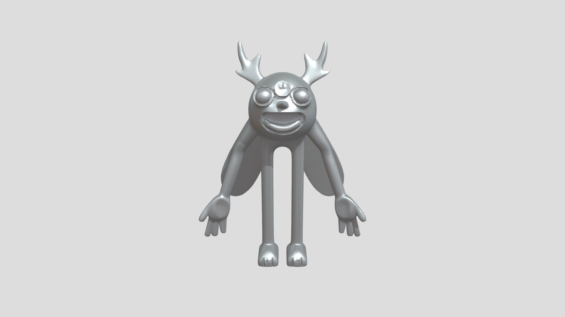 blue cartoon monster with three eyes - 3D model by loveluapp [65f7161 ...