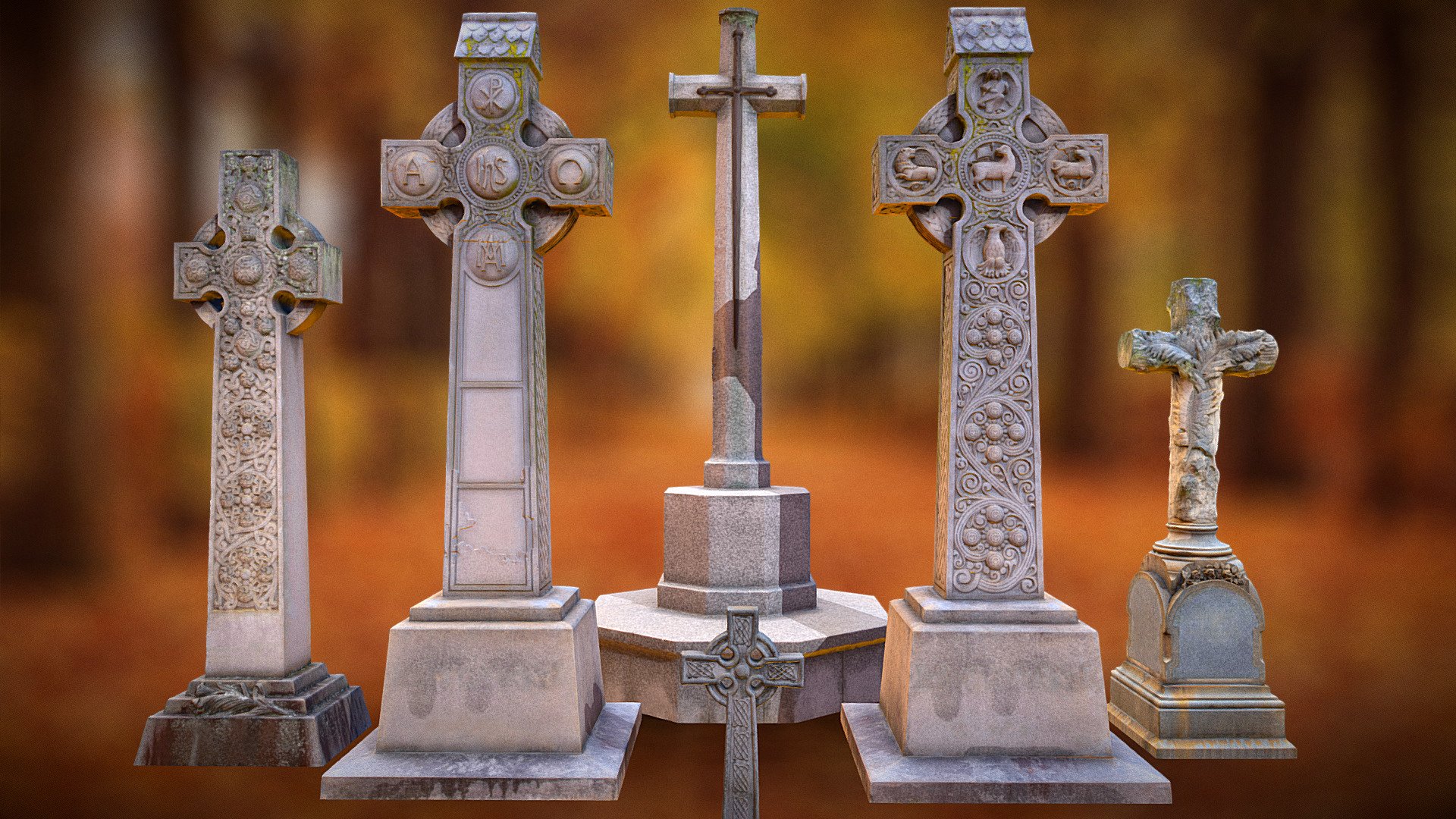 GraveStoneCross PropsPack - 3D model by kware design (@kwaredesign ...
