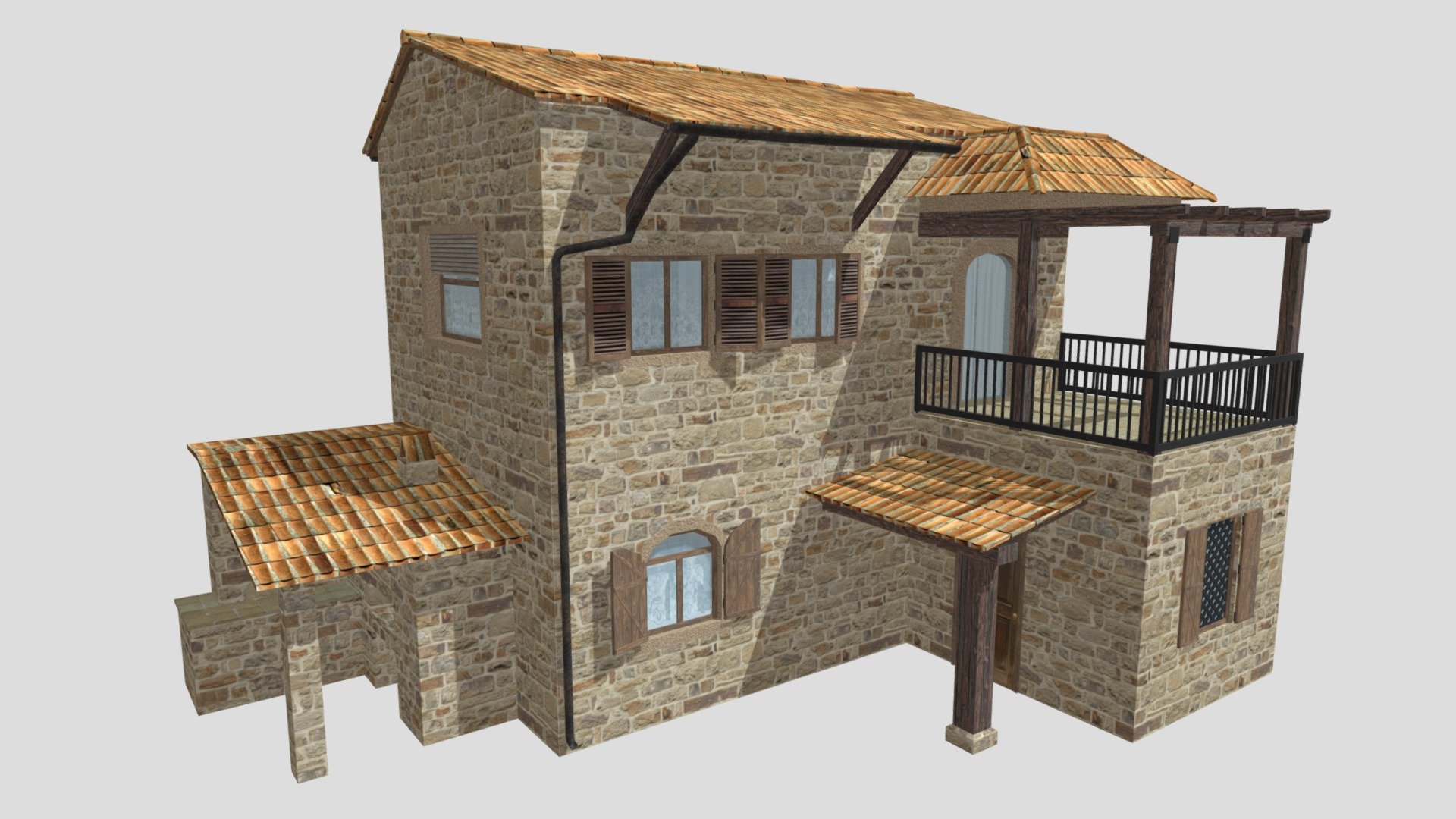 Italian Style Landhouse - 3D model by G.Vanlerberghe [65fd560] - Sketchfab