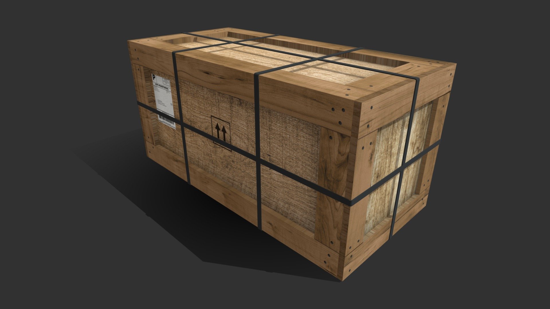Wood Shipping Box (low poly) - Download Free 3D model by ehsan.avard ...
