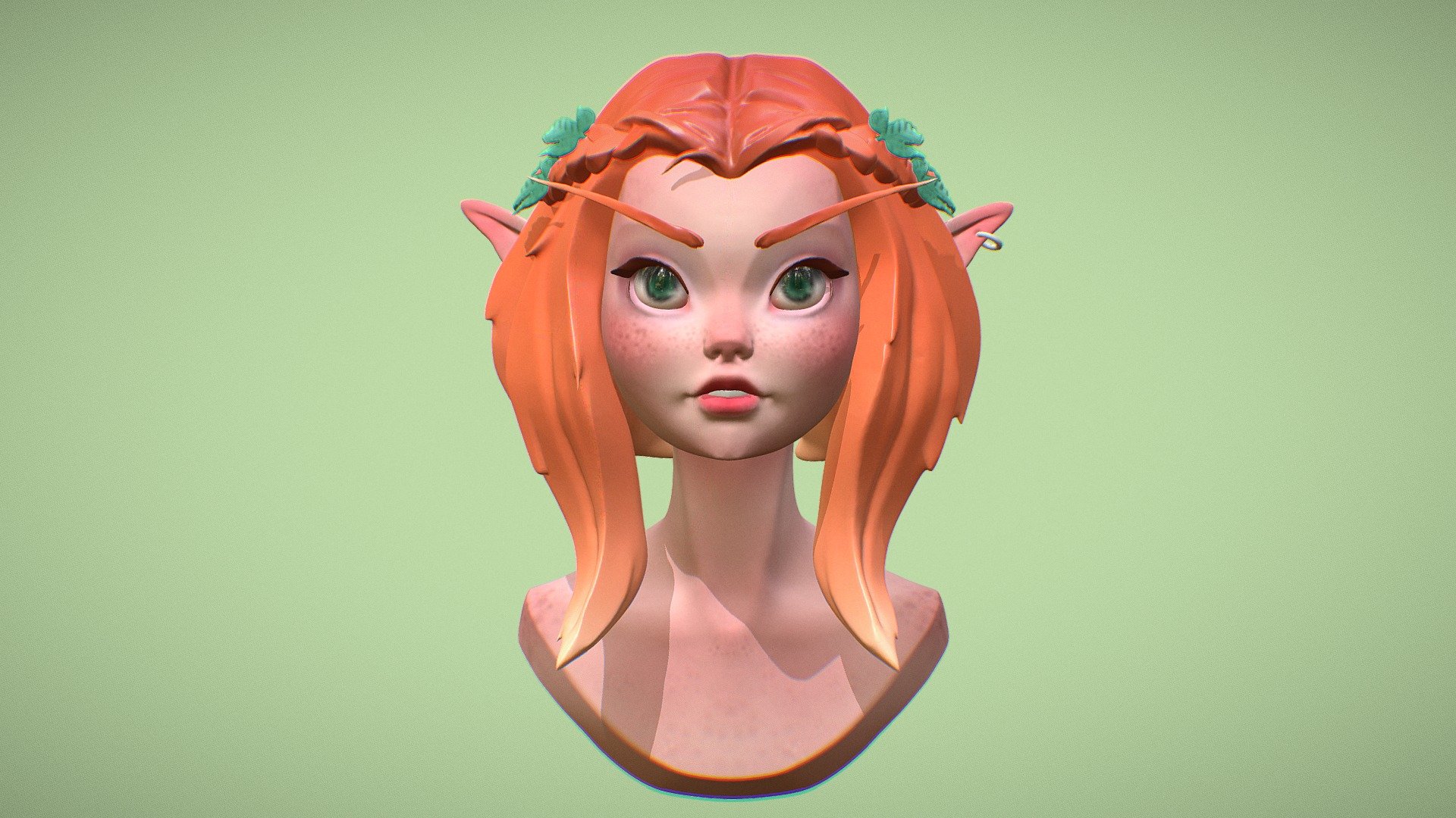 Ginger elf girl - 3D model by Chrysanthi_Lykousi [660bbf3] - Sketchfab