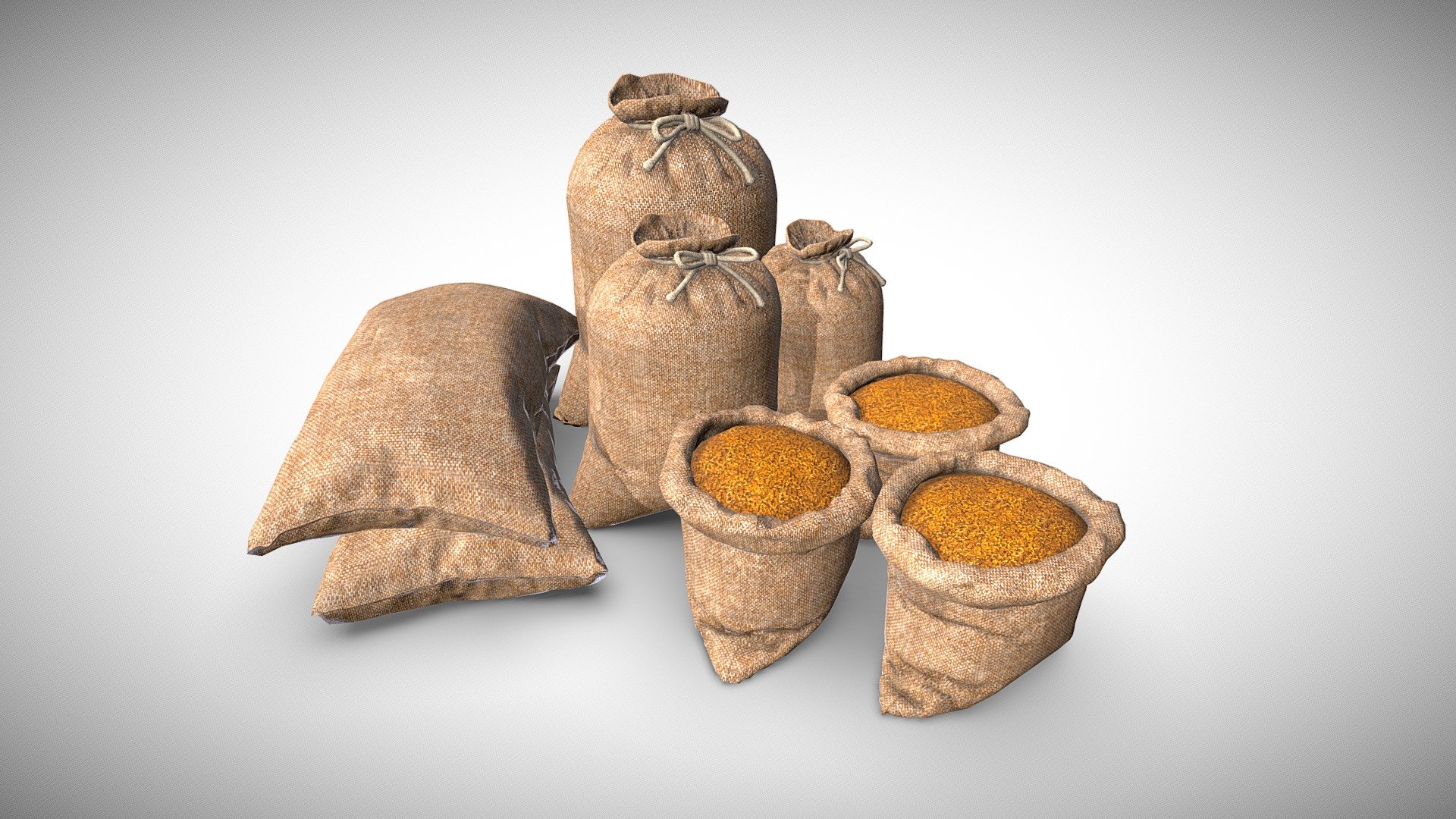 Burlap Sacks Pack - Buy Royalty Free 3D model by Elvair Lima (@elvair ...