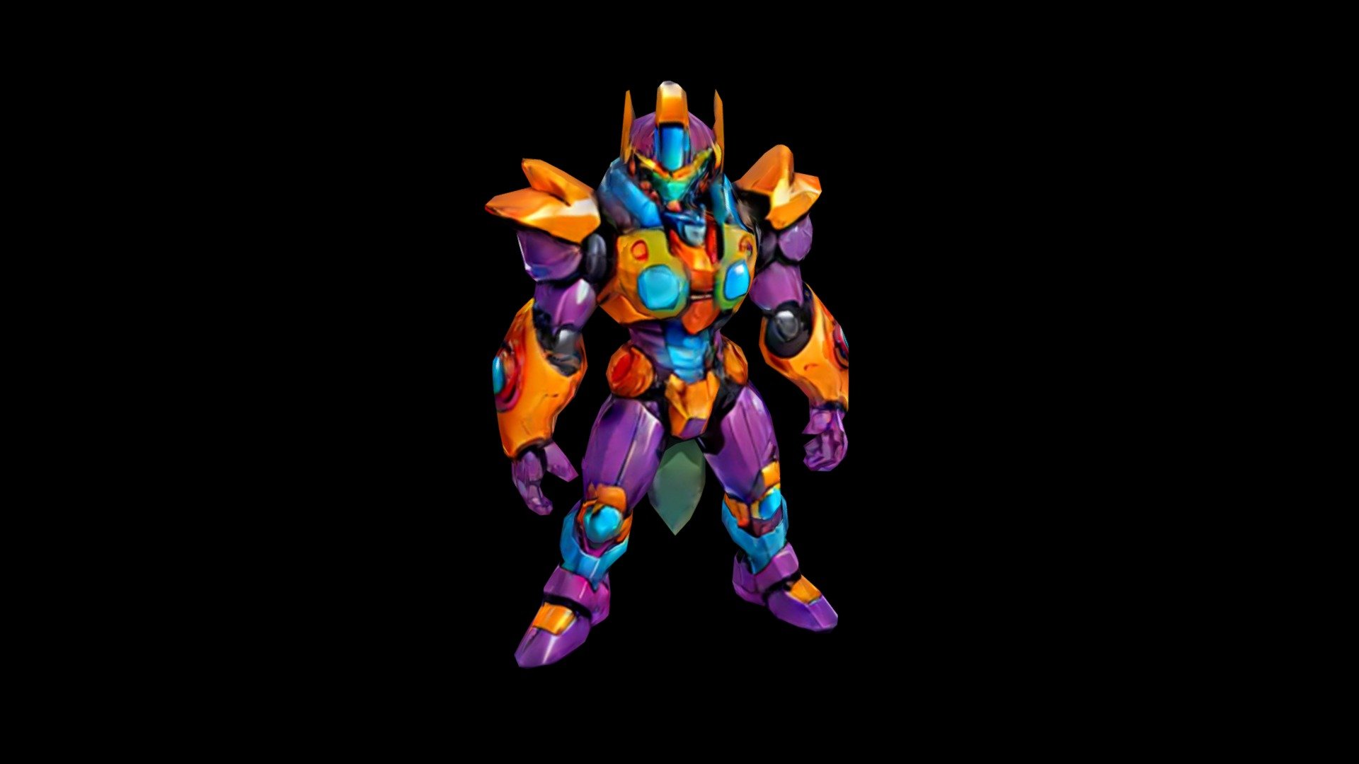 Fierce robot warrior in vibrant colors and intri - Download Free 3D ...