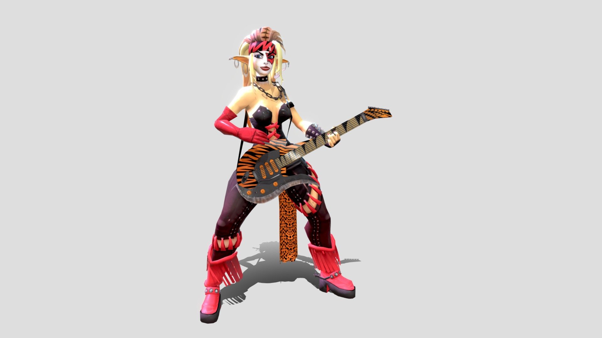 Glam Metal Elf (Animation+Physic Test) - 3D model by Simon Geisor ...