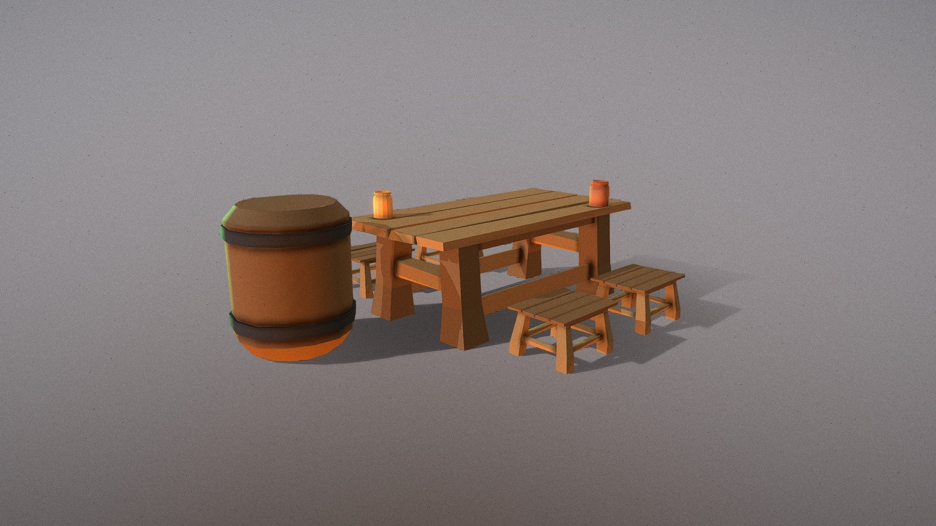 Lowpoly Table/chairs - Download Free 3D model by AspectStudios (@AspectStudio) [66129ad] - Sketchfab