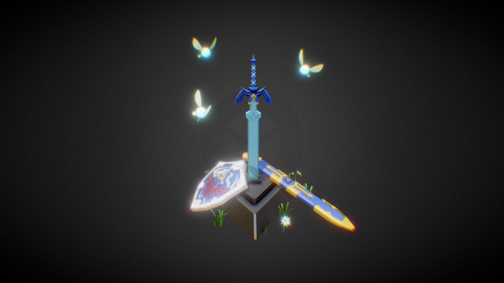 Master Sword Pillar Display - 3D model by MoInk [661aa24] - Sketchfab