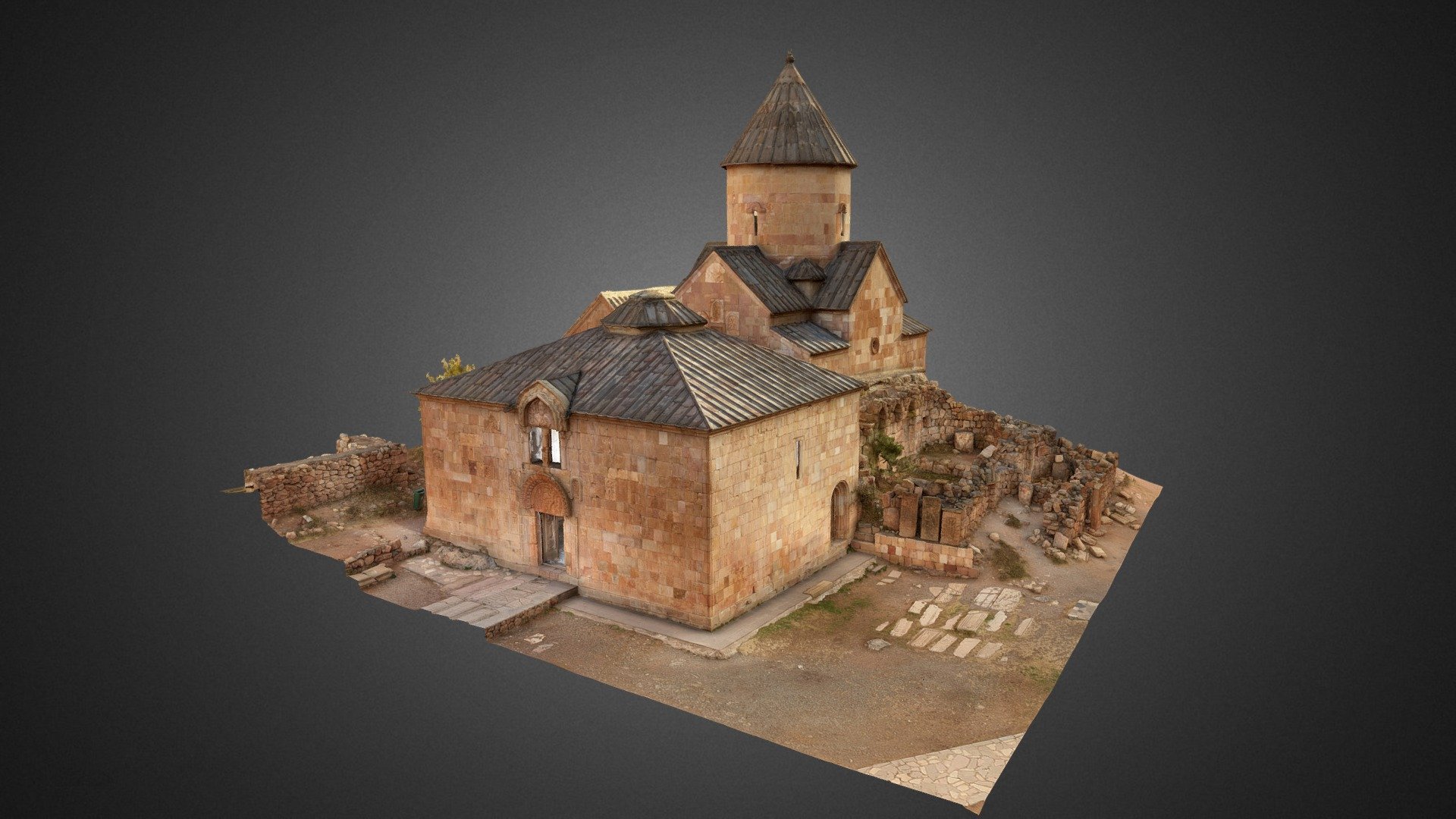 St. Karapet and Gavit at Noravank Monastery - 3D model by CyArk [661bacf] - Sketchfab