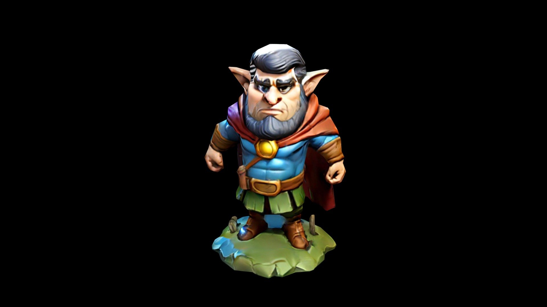 Villainous dwarf character with red cloak and sw - Download Free 3D ...