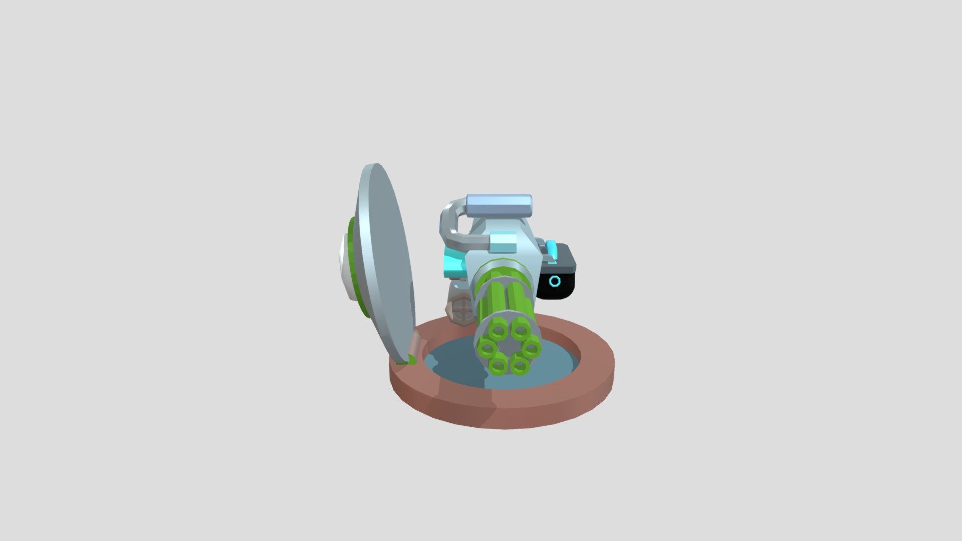 Minigun turret - 3D model by Rase (@CosmoAtomics) [66250be] - Sketchfab