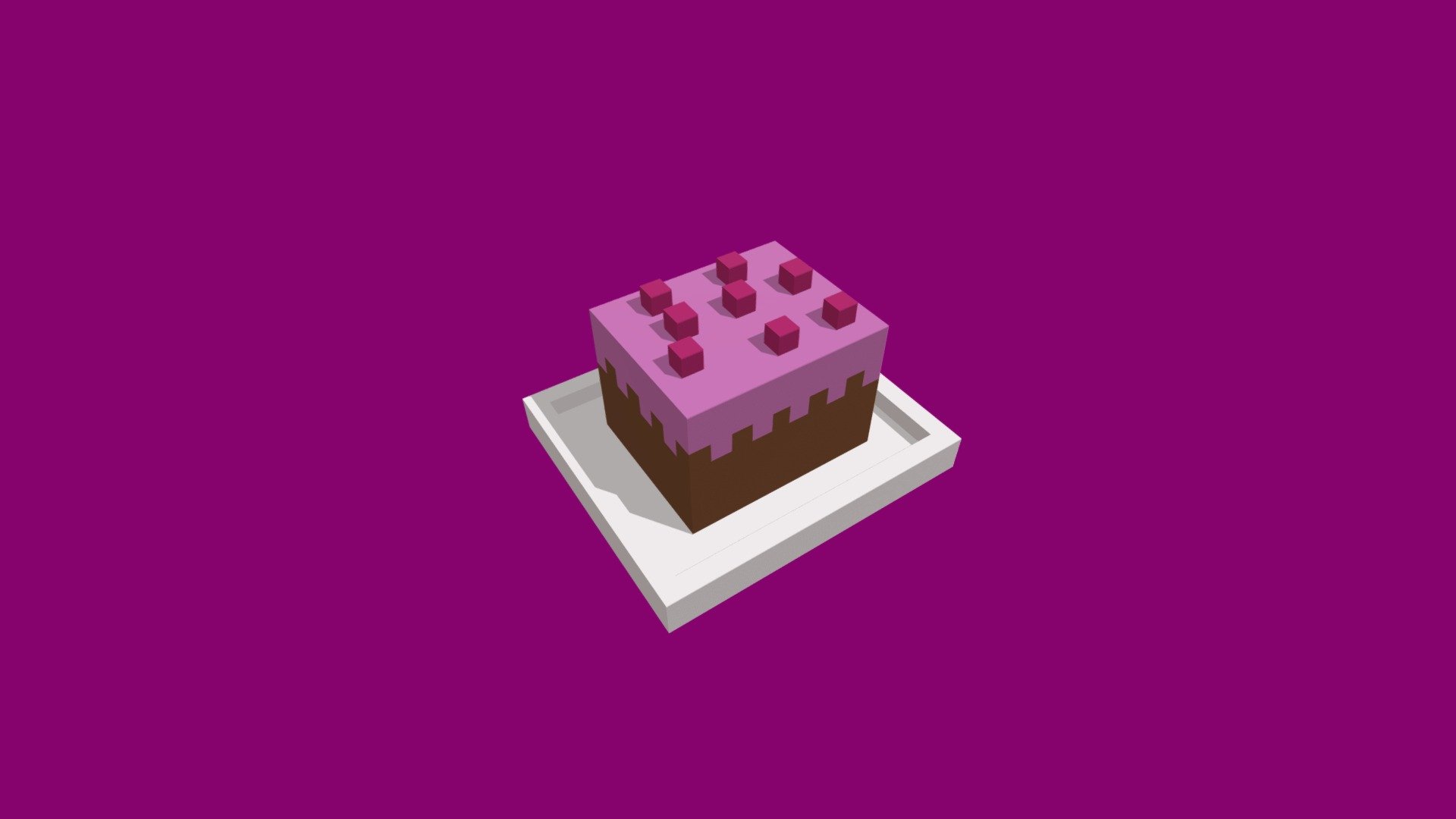 Voxel Chocolate cake - 3D model by TerriB [662563a] - Sketchfab