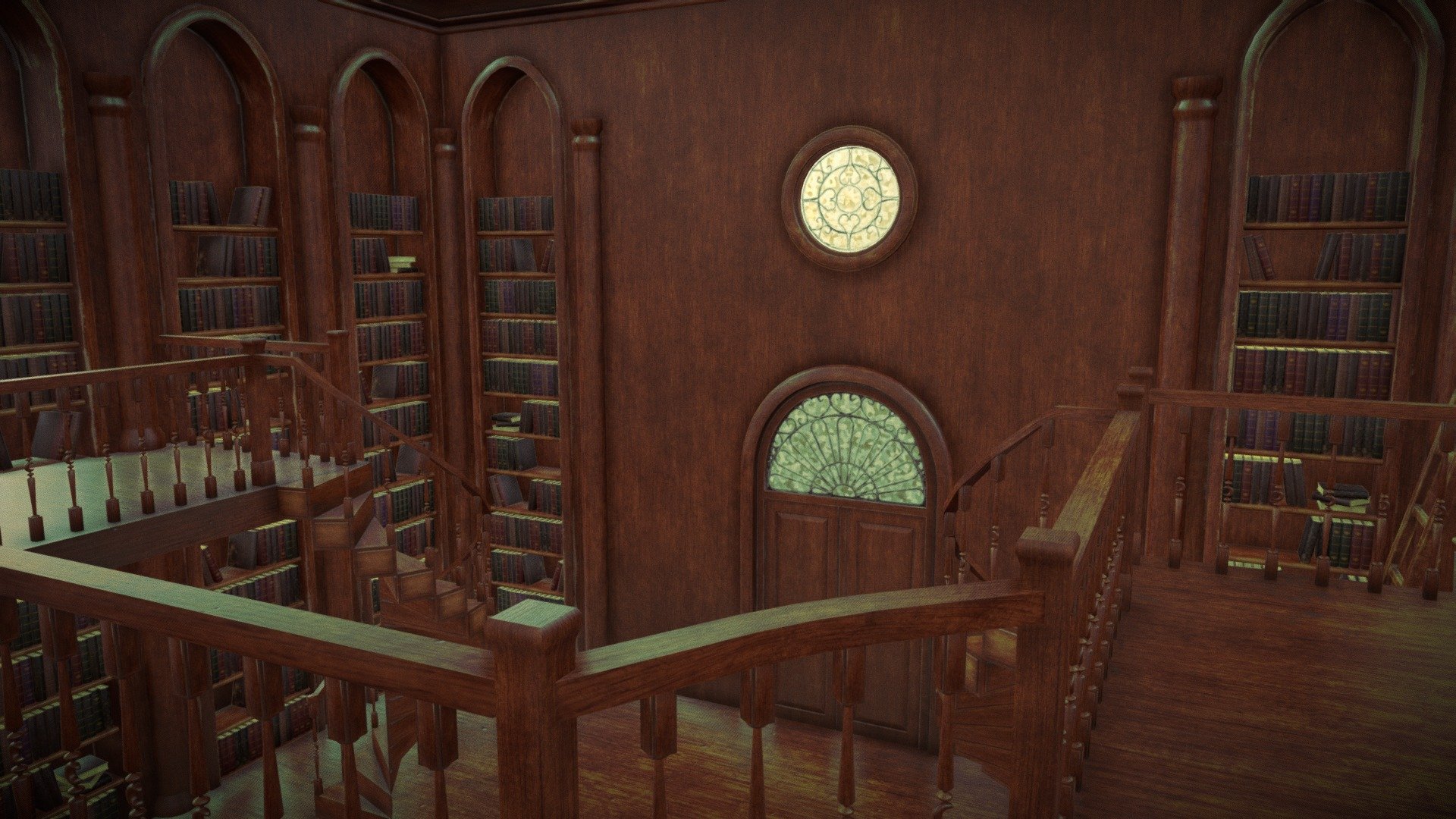 Library interior - 3D model by Shezarine [662e807] - Sketchfab