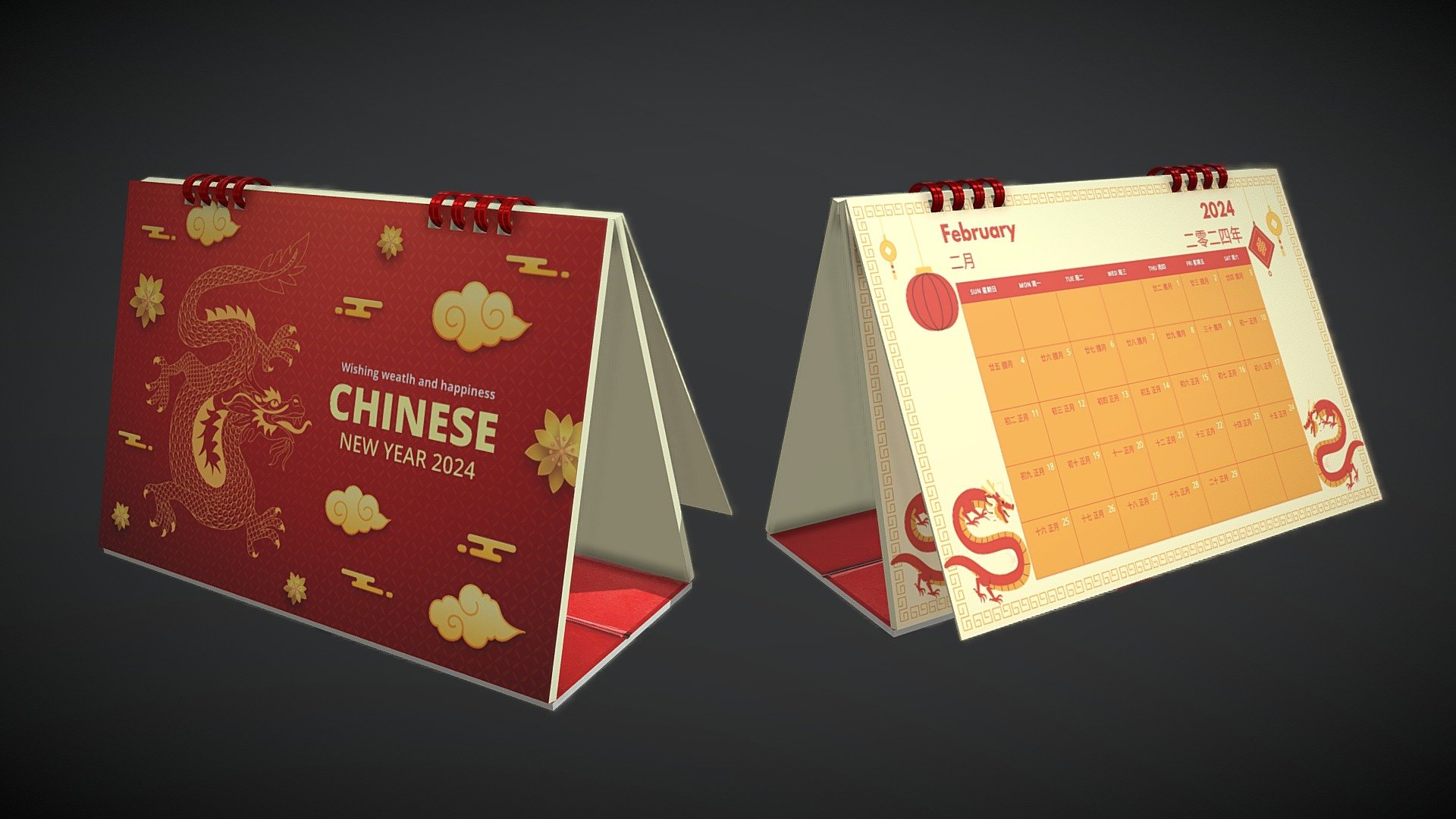 Table Calendar (^.=.^) - Buy Royalty Free 3D model by KimtueKP [6635c3a ...