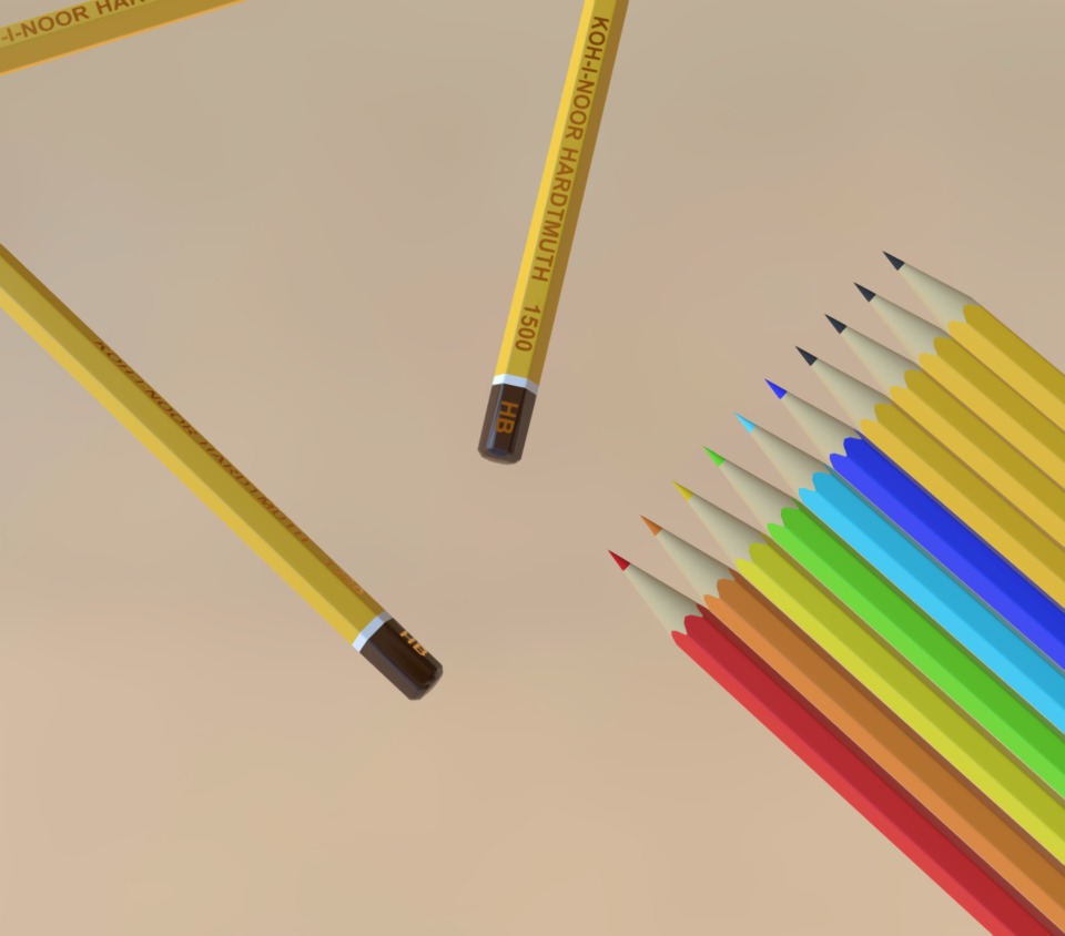 KOH-I-NOOR Pencils High Poly - 3D model by NotSoOld [6649430] - Sketchfab