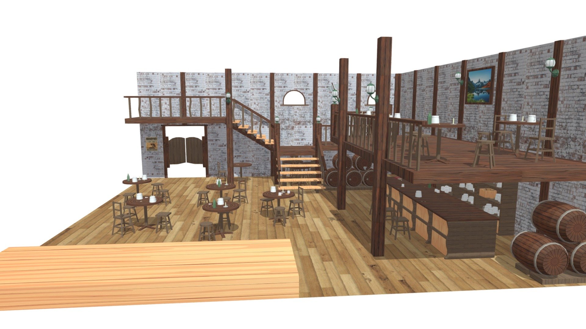Wildwest Tavern - 3D model by Chua En Jie (@enjie5) [66549a5] - Sketchfab
