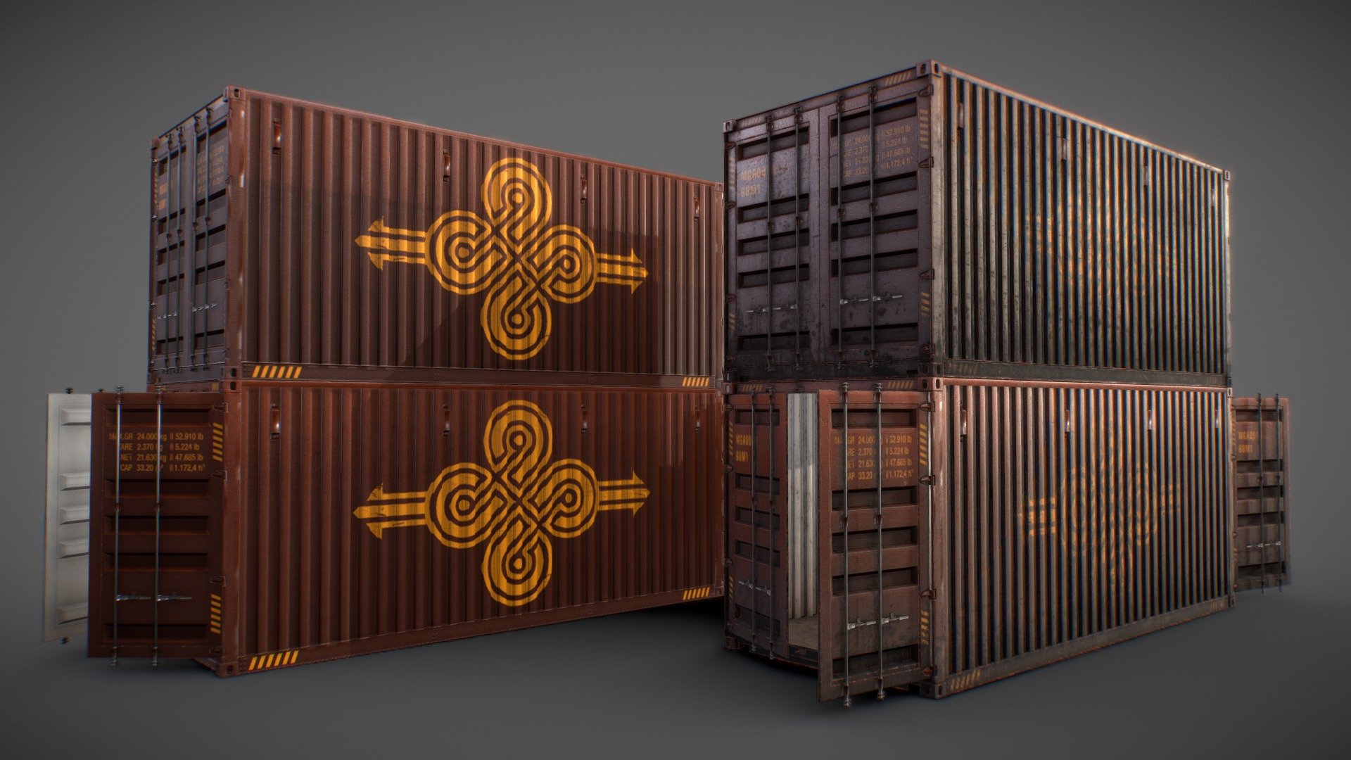 AssetPack: Cargo Containers - NEW / WORN vol.3 - Buy Royalty Free 3D model by MarcinGArt ...