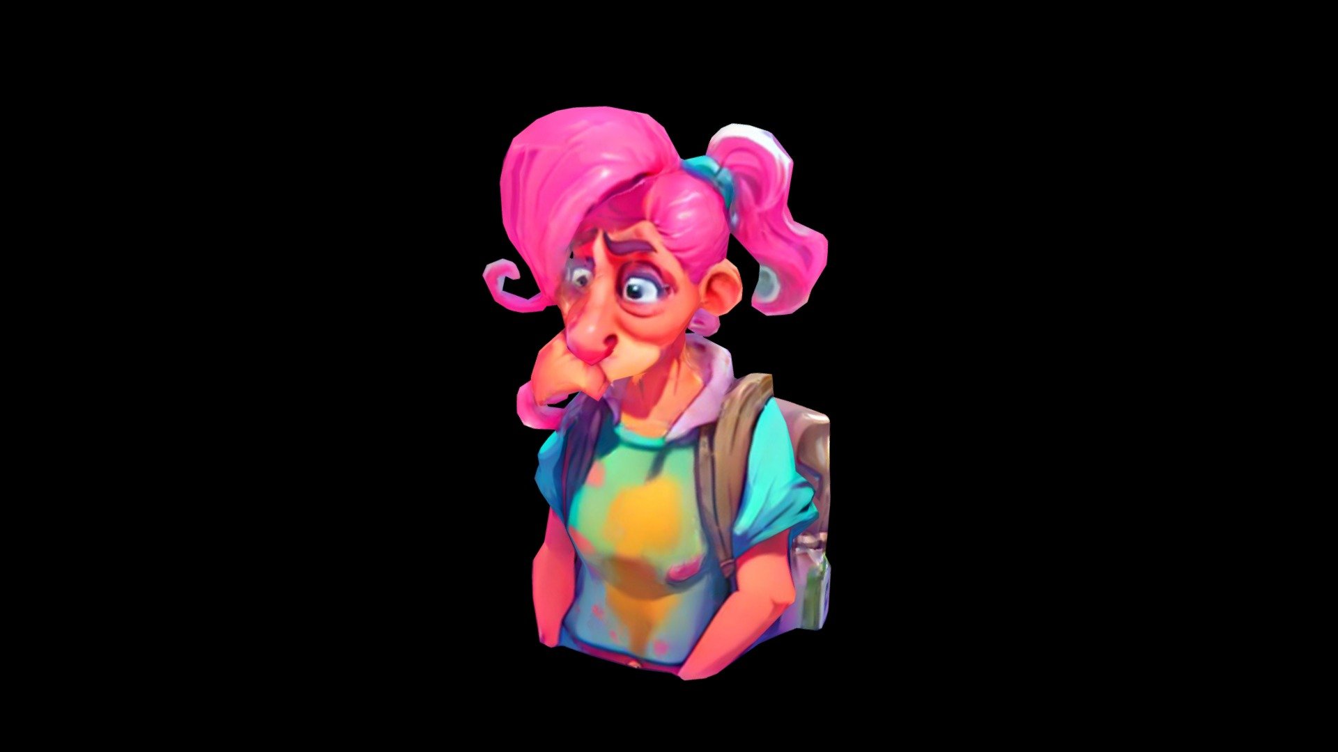 "Magenta Fun A Happy Cartoon Smile with Pink Eye - Download Free 3D ...