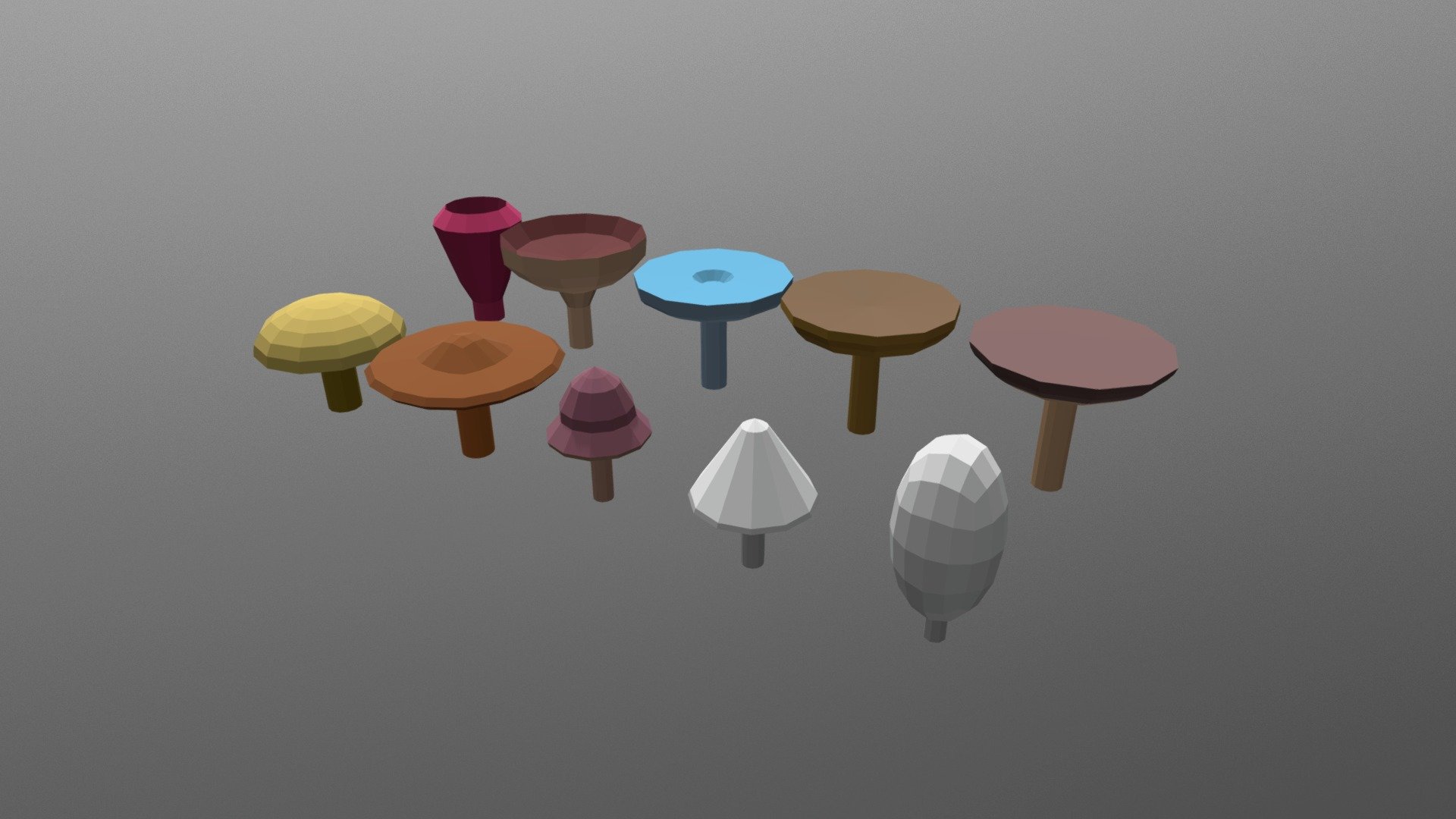 Low Poly Mushrooms - 3D model by Valeri [665a964] - Sketchfab
