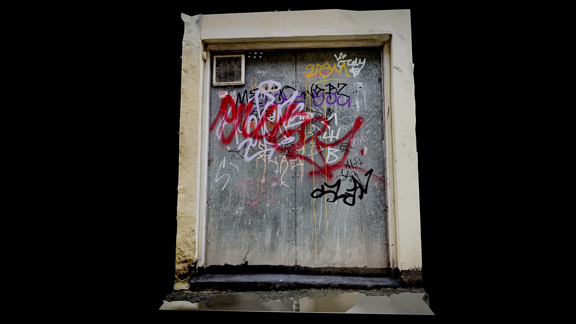 Urban metal door with graffiti, Truro, UK - Download Free 3D model by ...