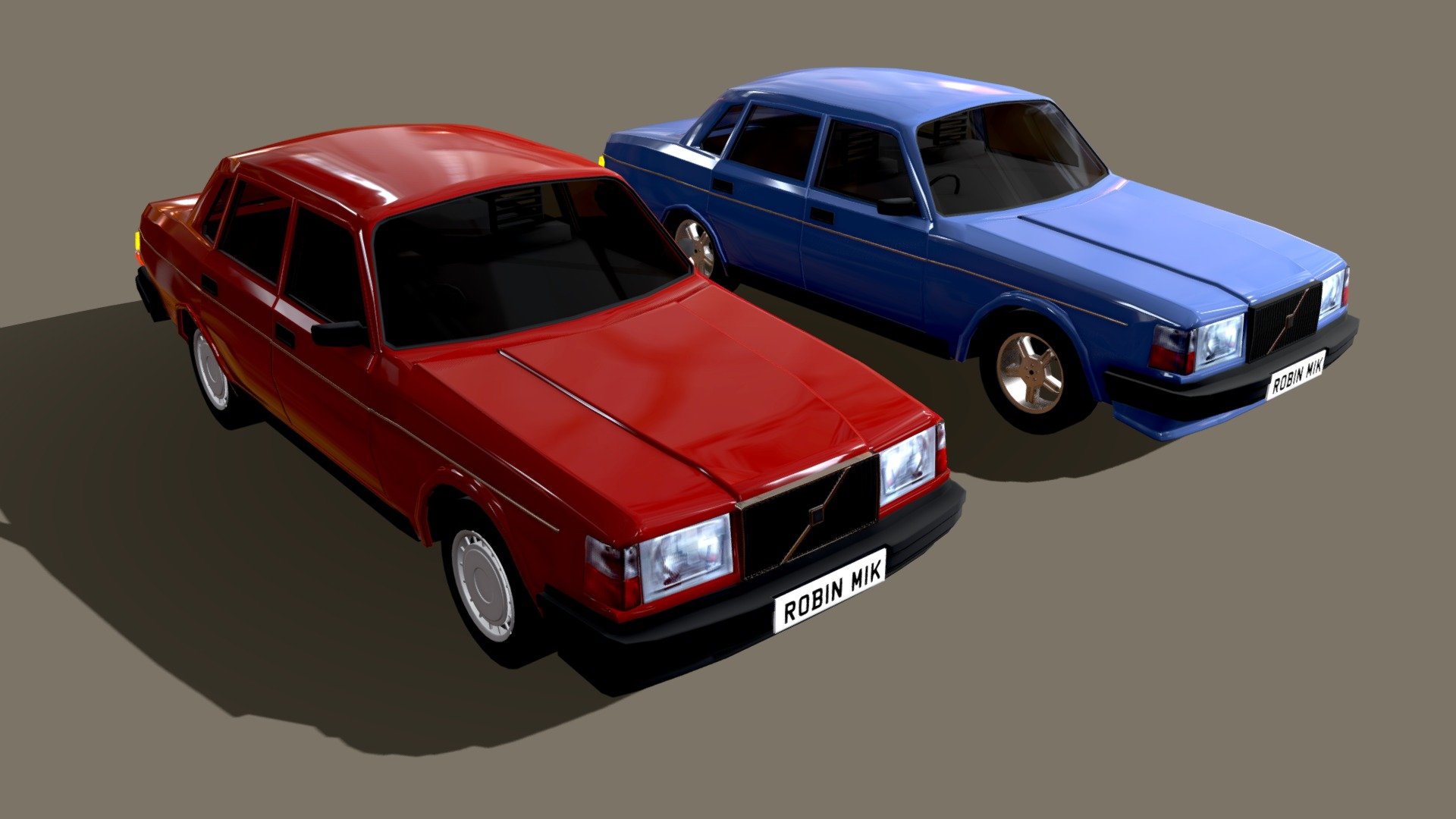 Volvo 240 styled sedan car downloadable - Download Free 3D model by ...