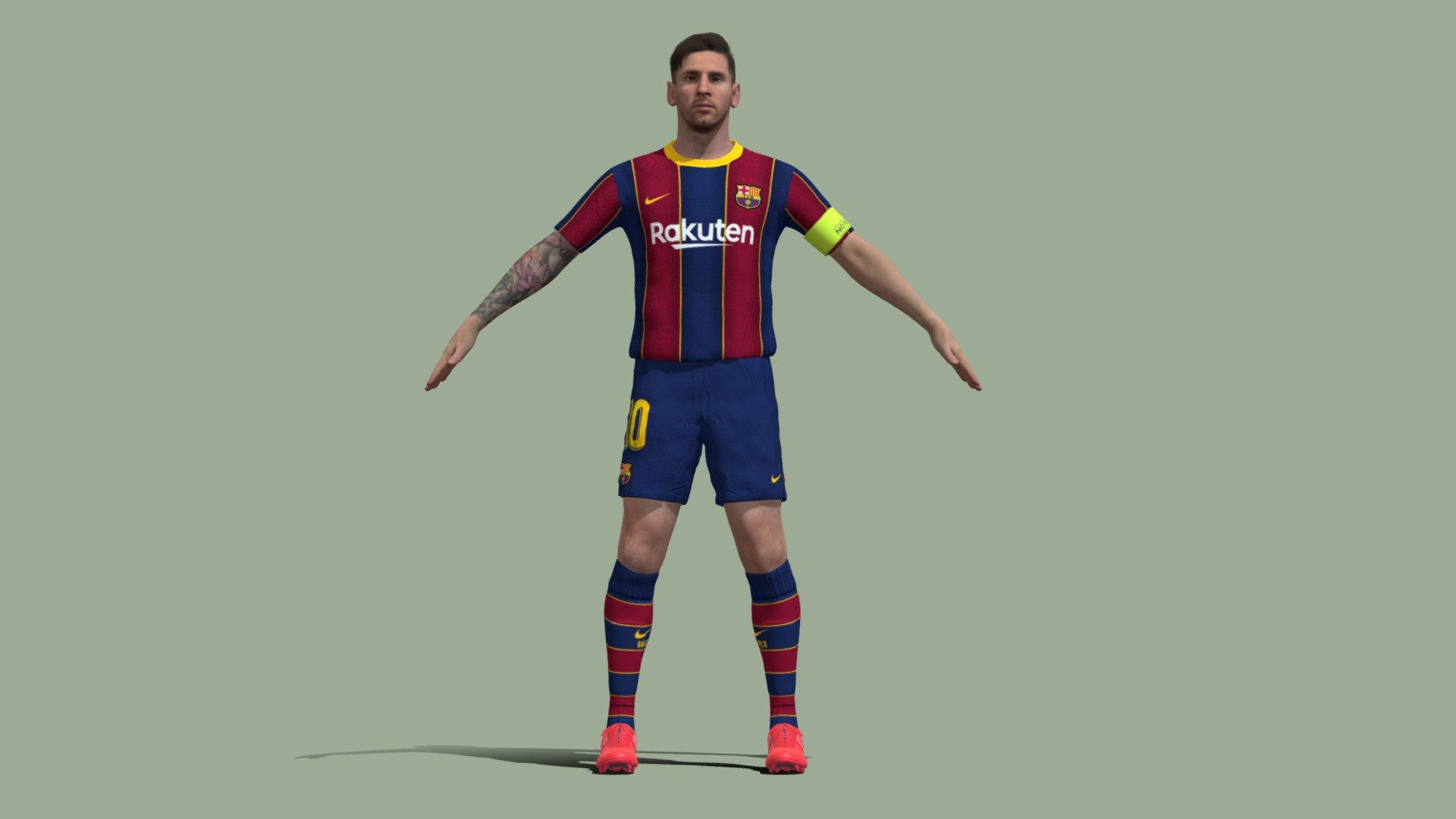 A-Pose rigged Lionel Messi Barcelona - 3D model by 3dpassion.net ...