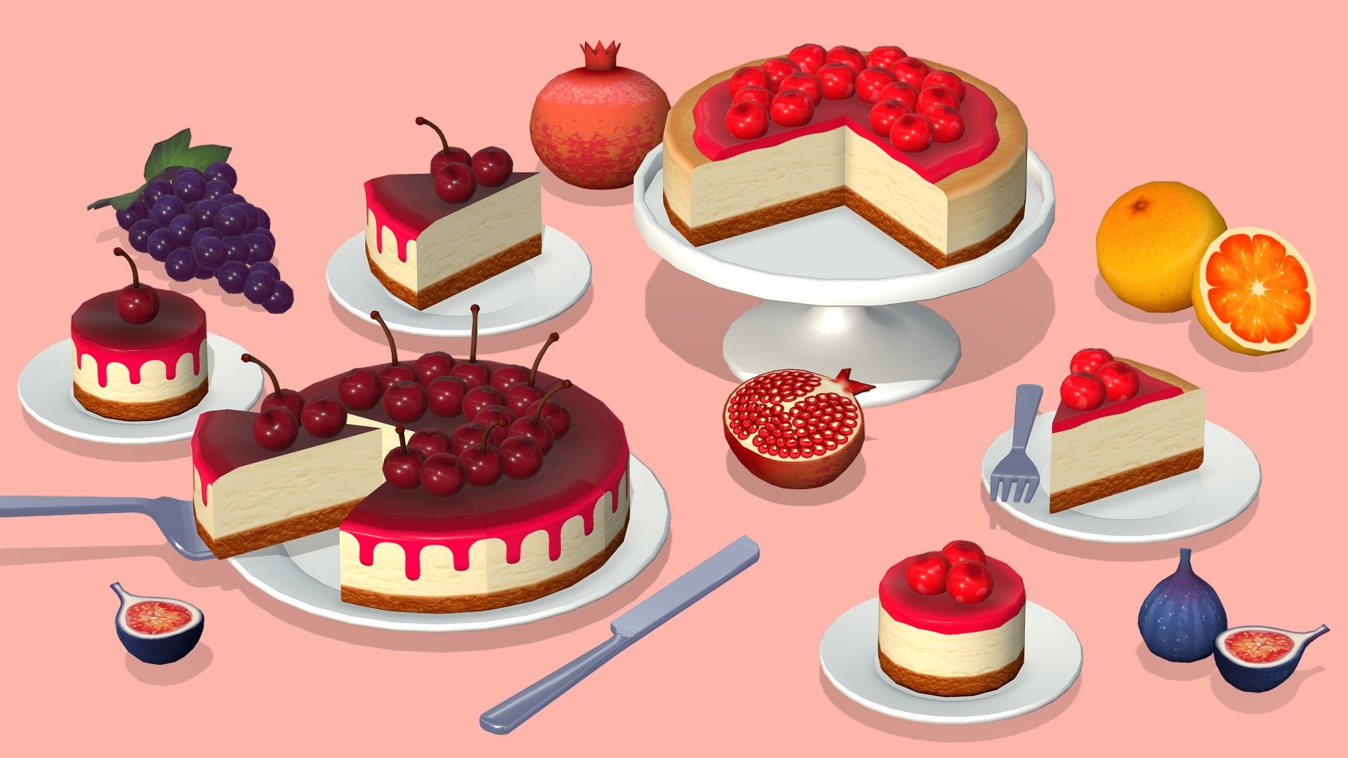 Cherry Cheesecake - 3D model by Megan Alcock (@citystreetlight ...