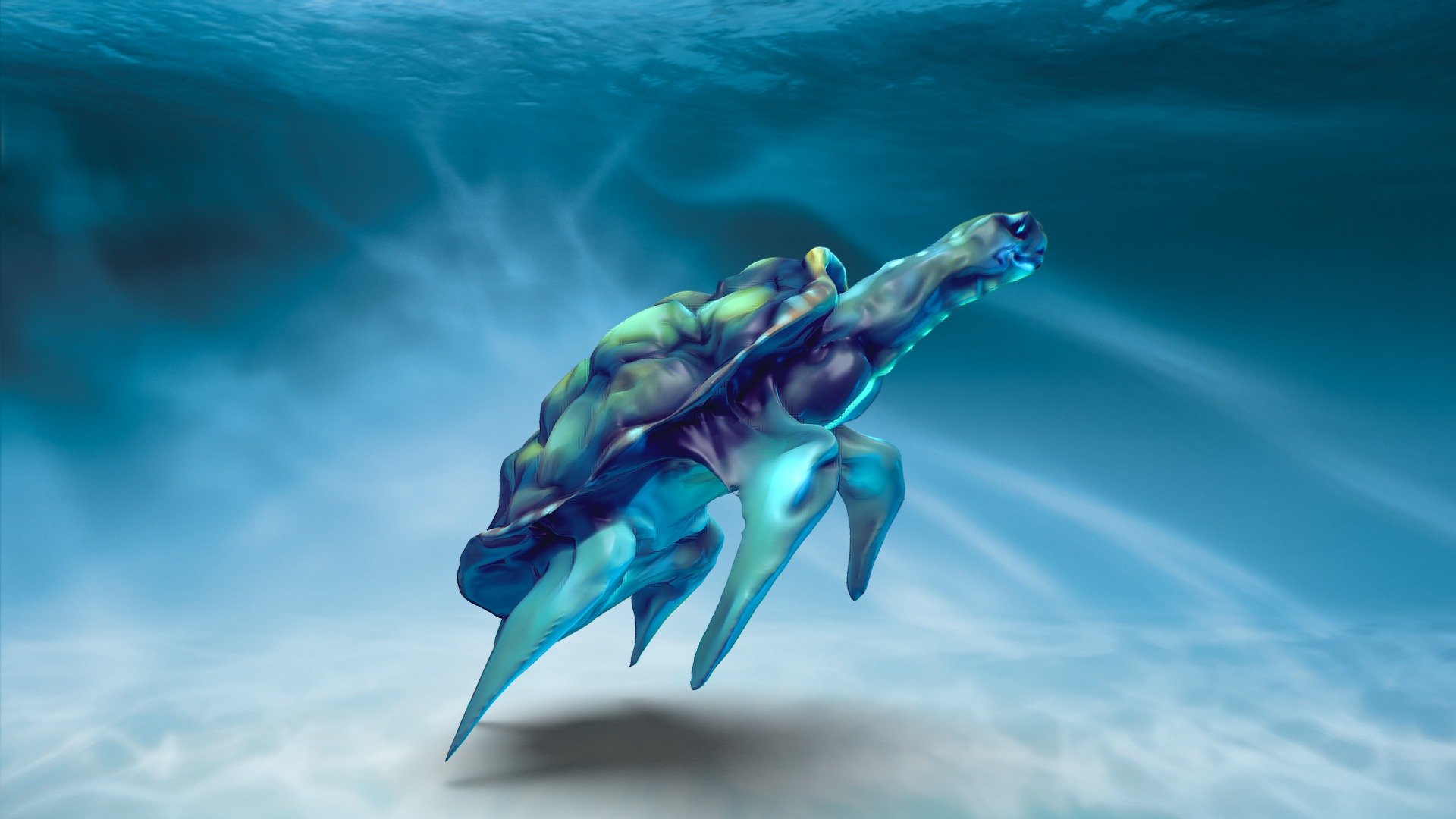 Happy cute sea turtle - Download Free 3D model by Nortenko Dmytro ...