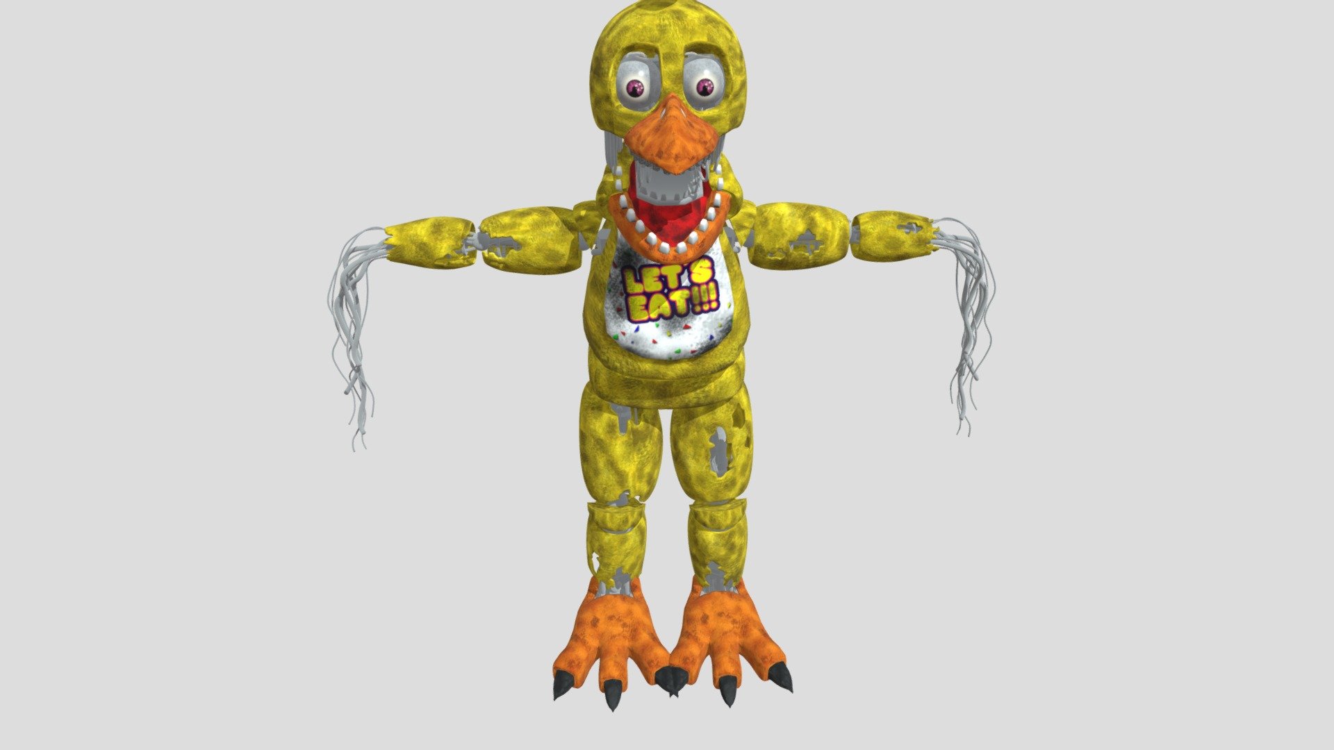 Withered Chica By Thudner Port By Scrappyboi - Download Free 3D model ...