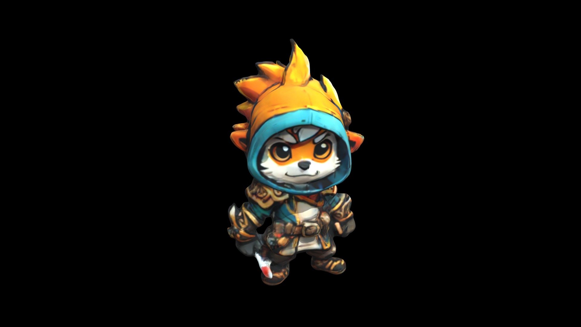 a sticker of a cartoon character with a hood - Download Free 3D model ...