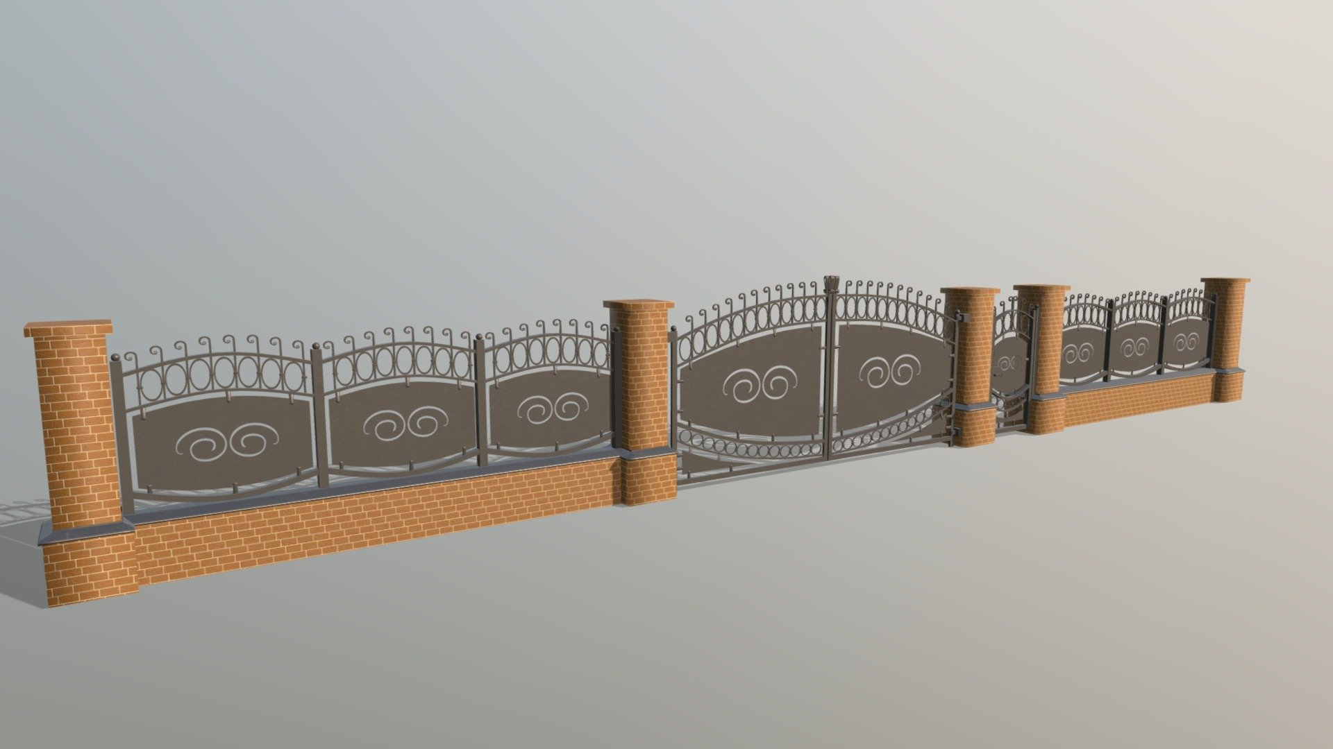 Fence for a country house (Wall) - 3D model by windupbird [667a9d1 ...