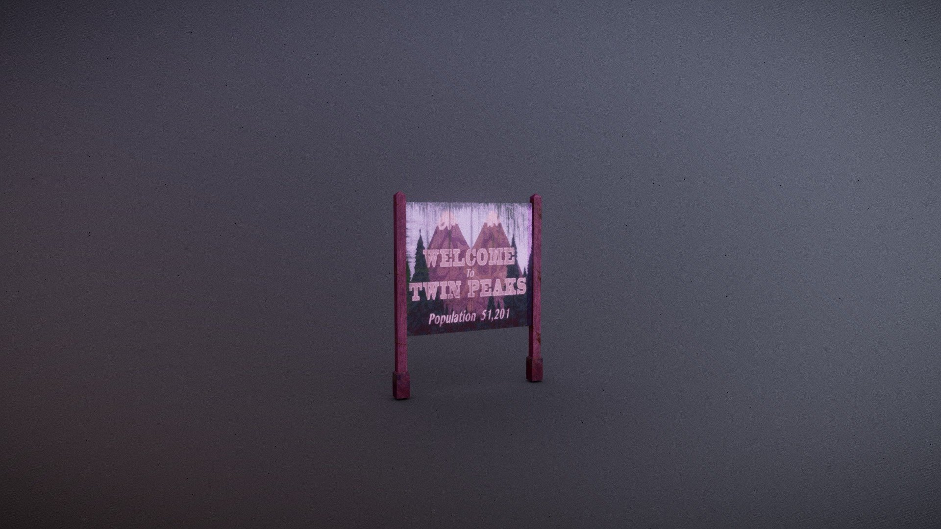 Twin Peaks Sign - Download Free 3D model by BEVAGN [667bfa3] - Sketchfab
