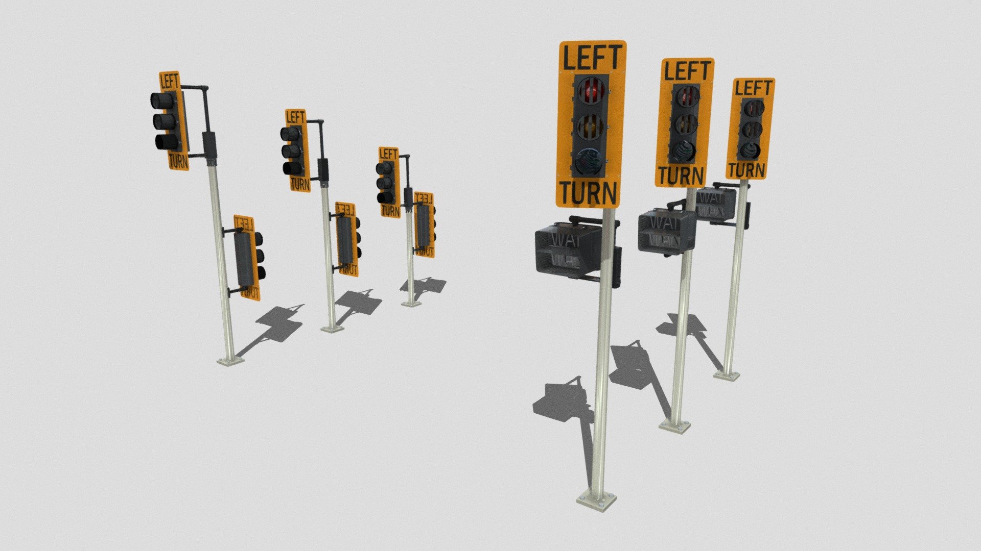 Vintage 8-inch Yellow Left Turn Signals - Download Free 3D model by ...