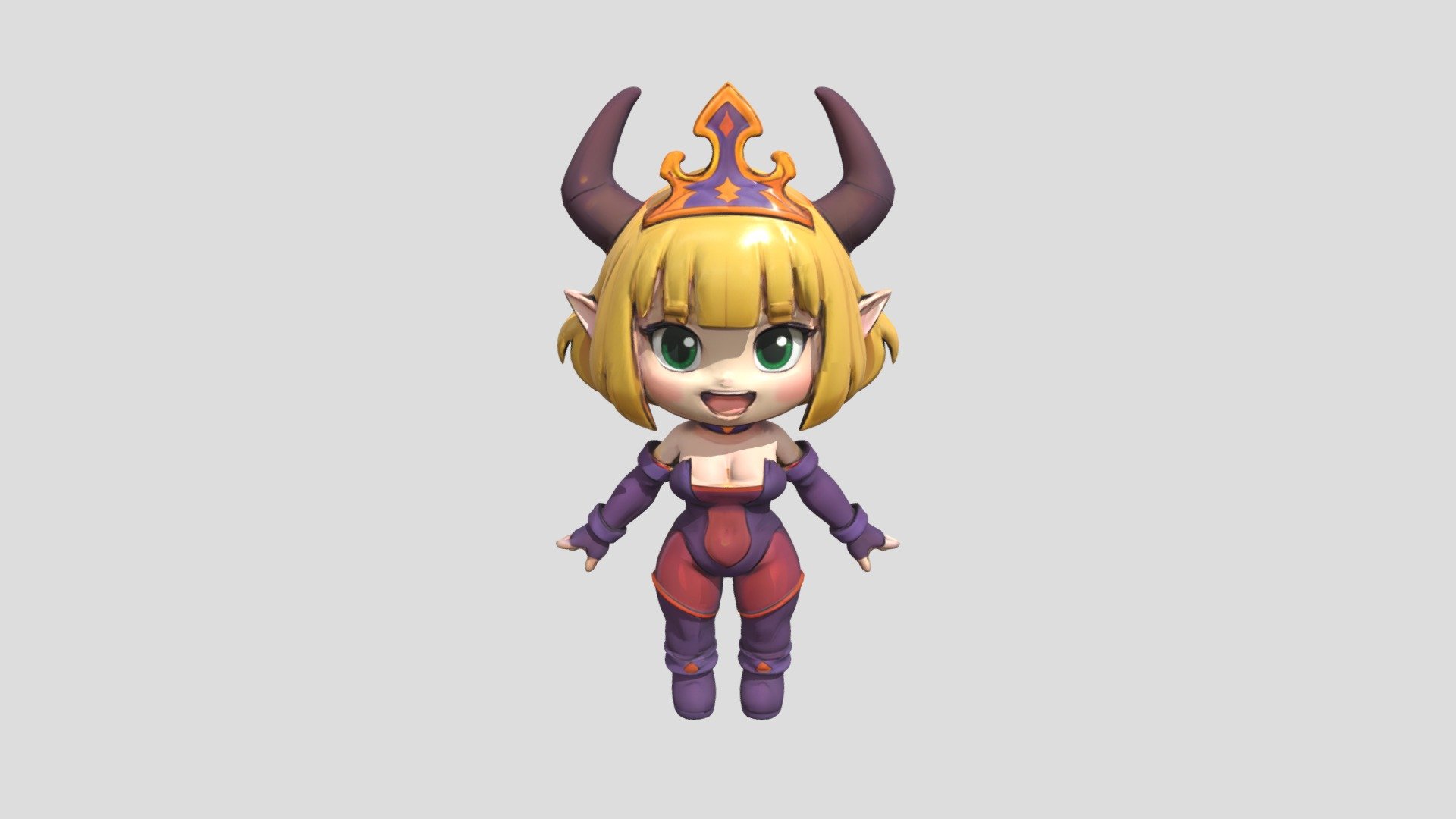 Cute chibi demon girl character - Download Free 3D model by ...