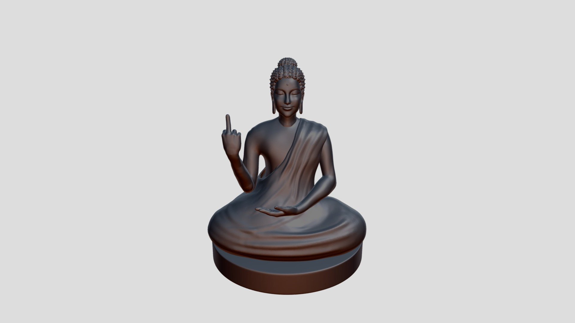 BUDDHA STATUE WITH MIDDLE FINGER 3D print model - 3D model by Karan ...