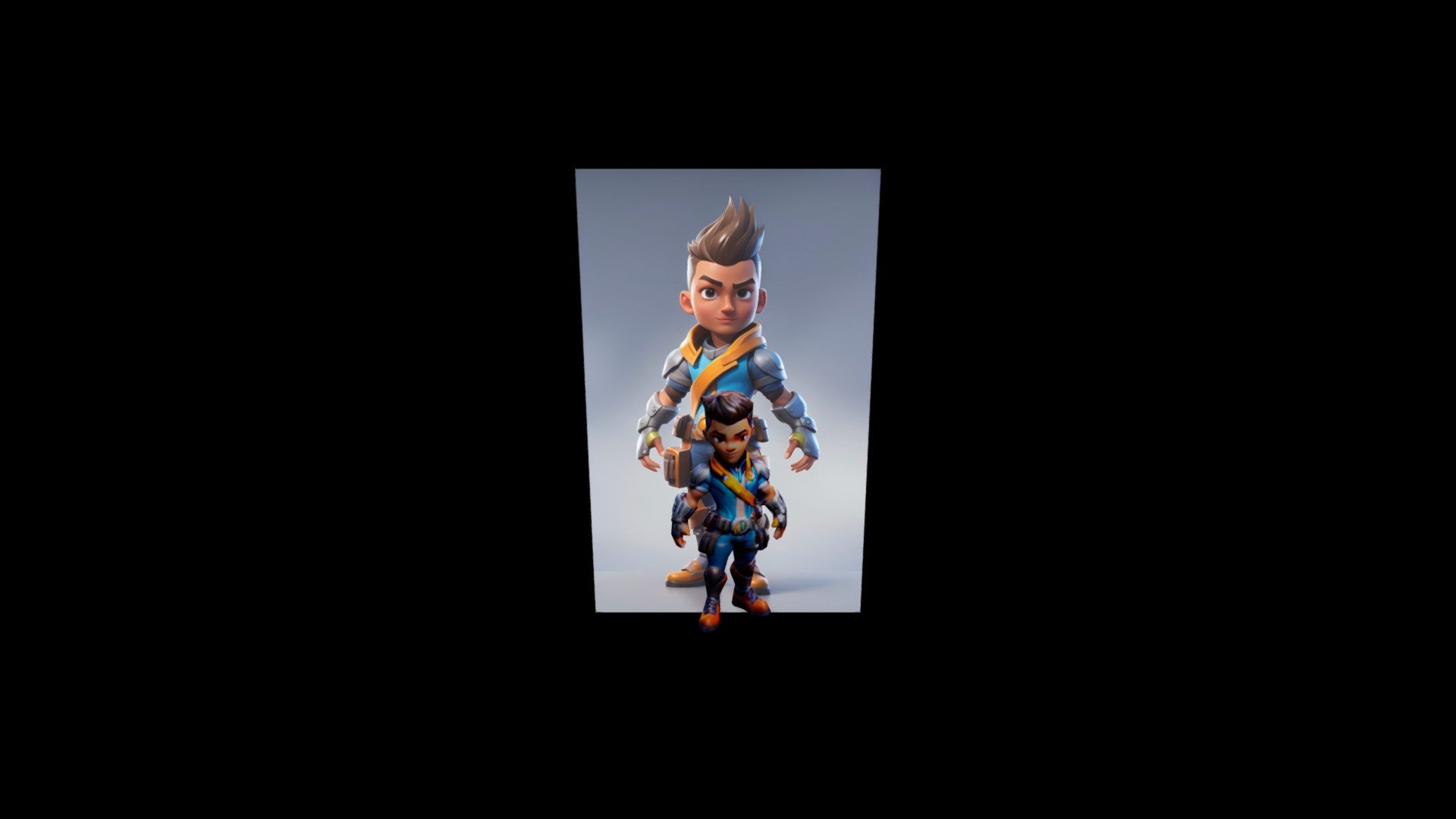 a cartoon character with a gun in his hand, as a - Download Free 3D ...