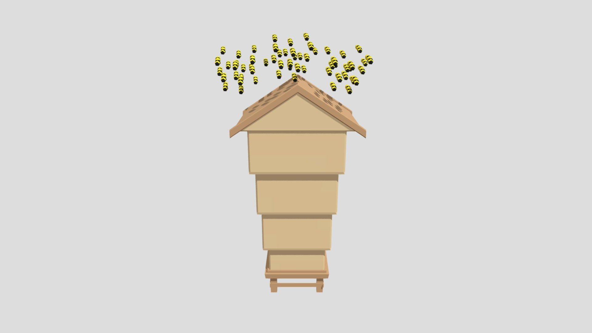 Simple Low Poly Bee Keep - 3D model by AdamWallwork [66862e0] - Sketchfab