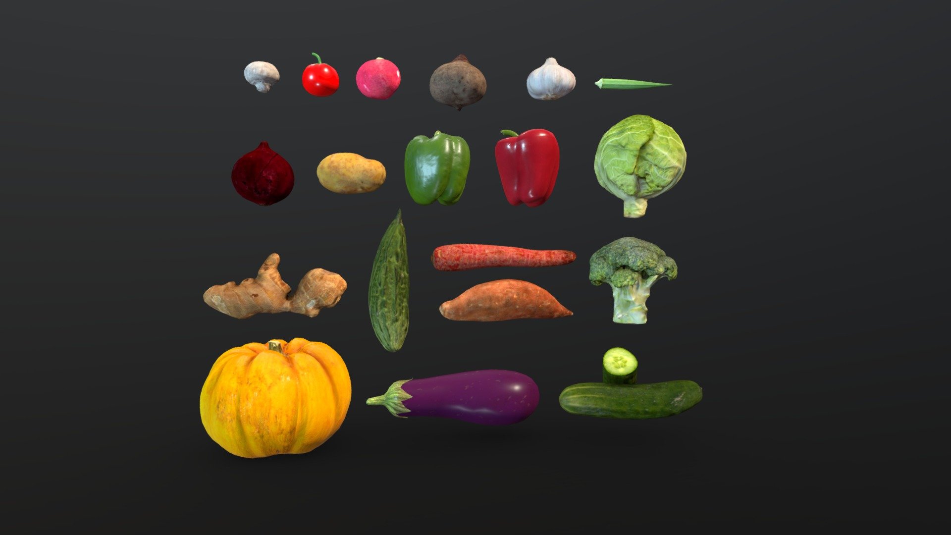 Vegetables Collection - Buy Royalty Free 3D model by BrightVisionGame ...