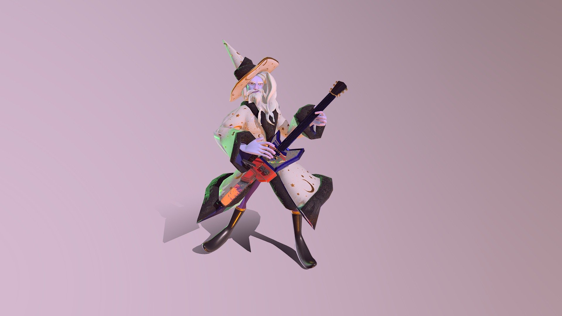 Rock and Roll Rizzard with a chainguitar - 3D model by Marnie (@spartan ...