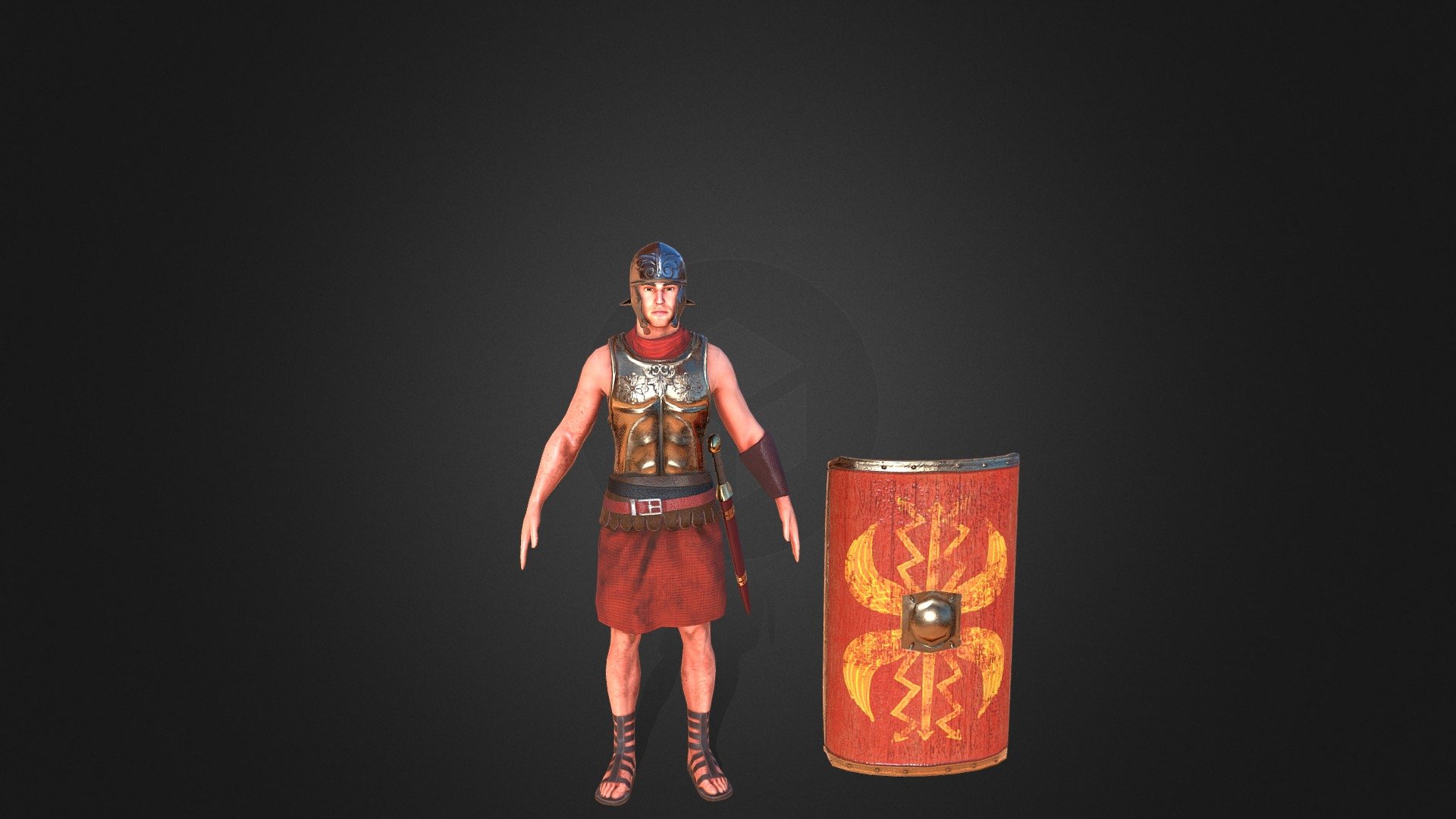 Roman Legionaire Game Character - 3D model by caglar ozen (@caglarozen ...