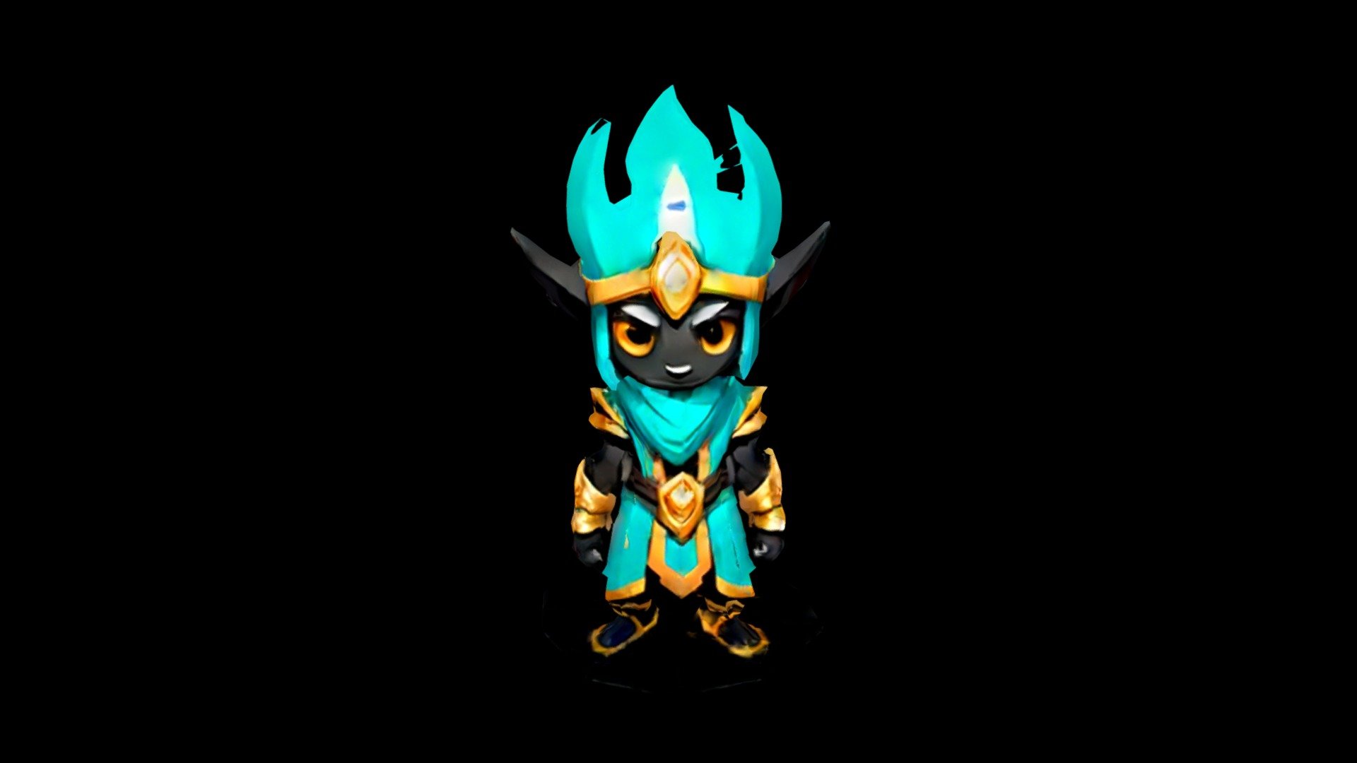 A cartoon illustration of a black cat knight in - Download Free 3D ...