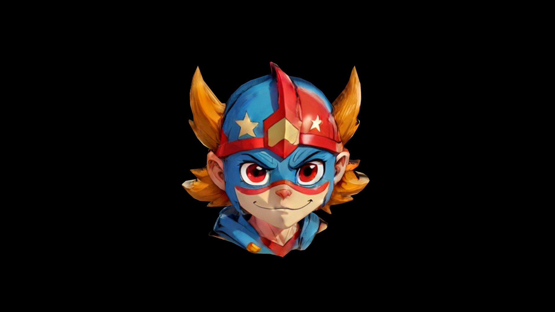 "The Visionary Blue Gaze A Cartoon Character in - Download Free 3D ...